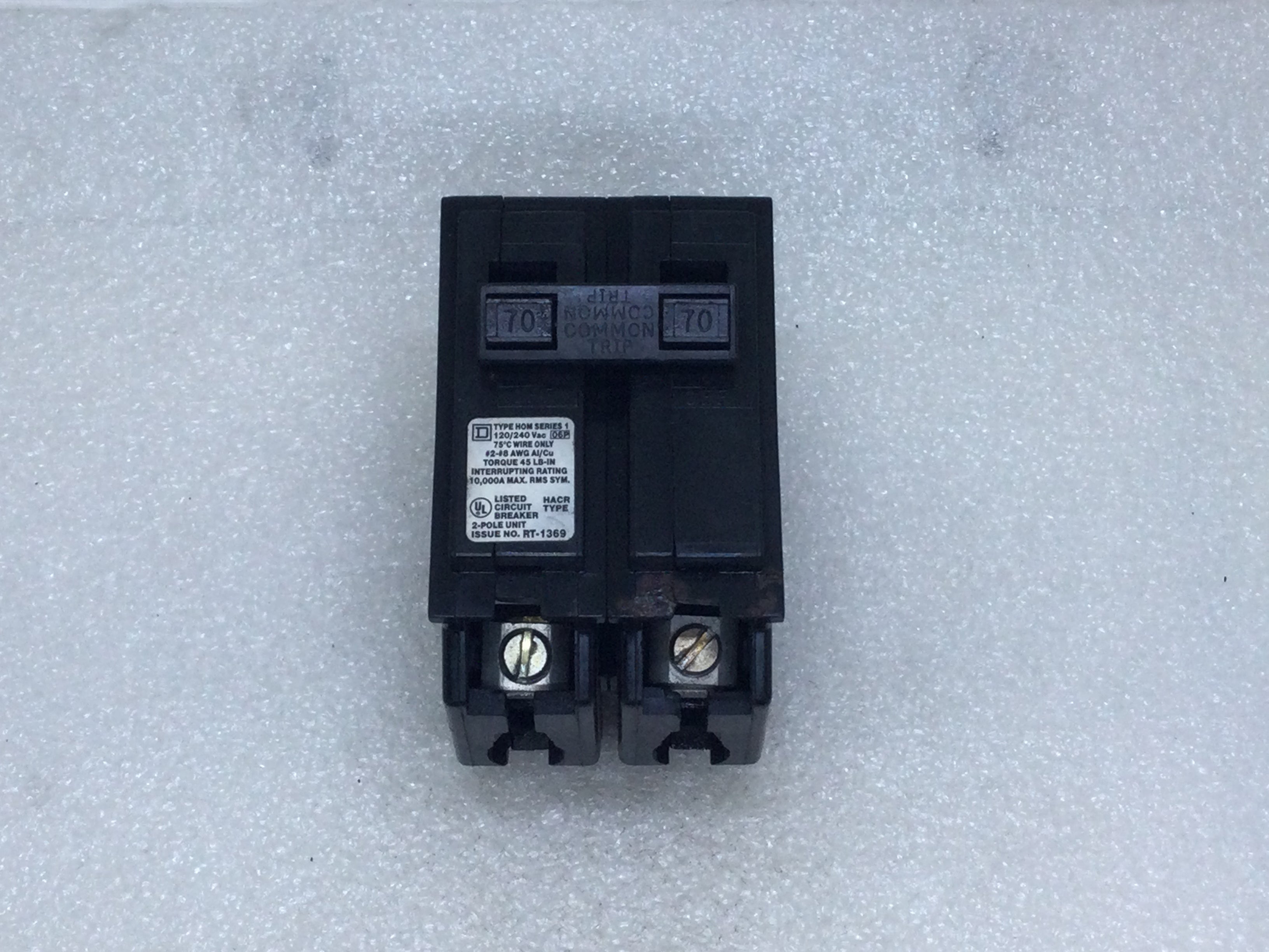 Square D HOM270 70 Amp 2 Pole 120/240V Circuit Breaker - White Sticker