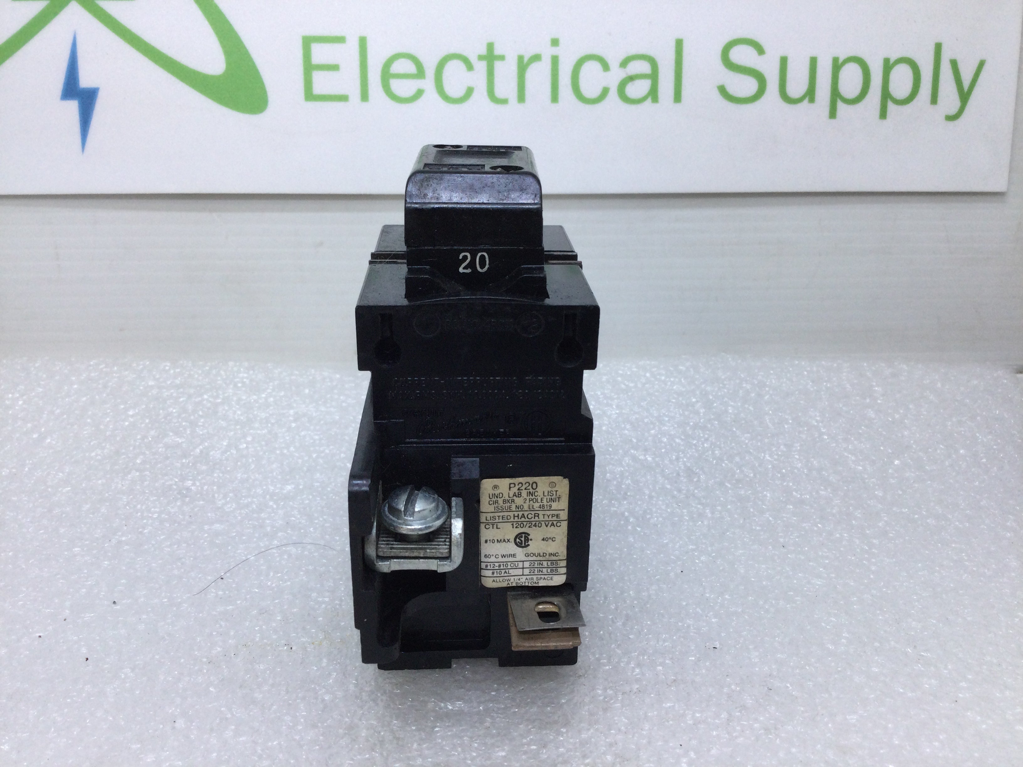 Pushmatic Bulldog P220/31220 20 Amp 2 Pole 120/240V Circuit Breaker