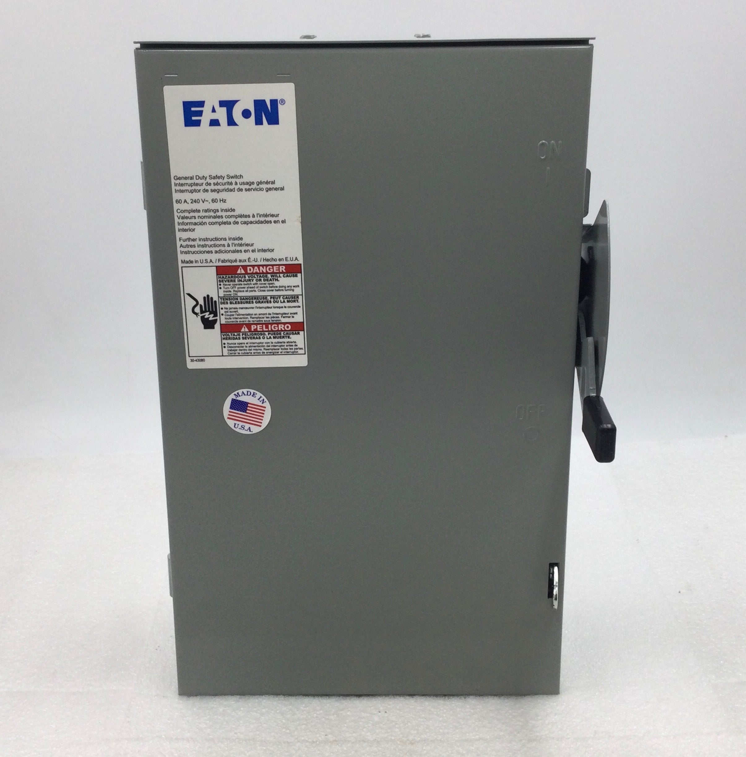 Eaton DG322NRB 60 Amp 3 Phase 120/240V Fusible Safety Switch 14 1/4" x