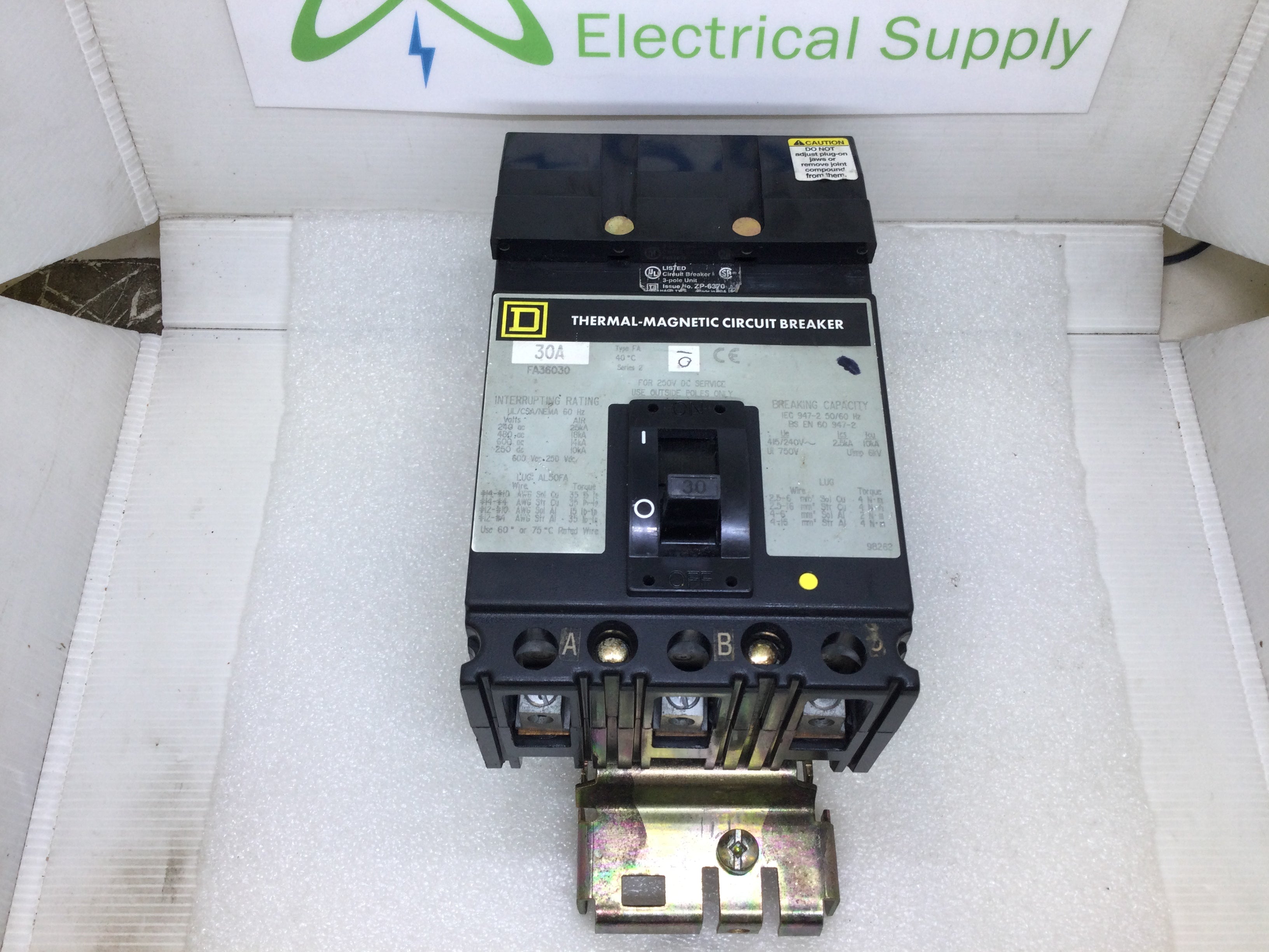 Square D FA36030 3 Pole 30 Amp 600v I Line Circuit Breaker - Gray Face