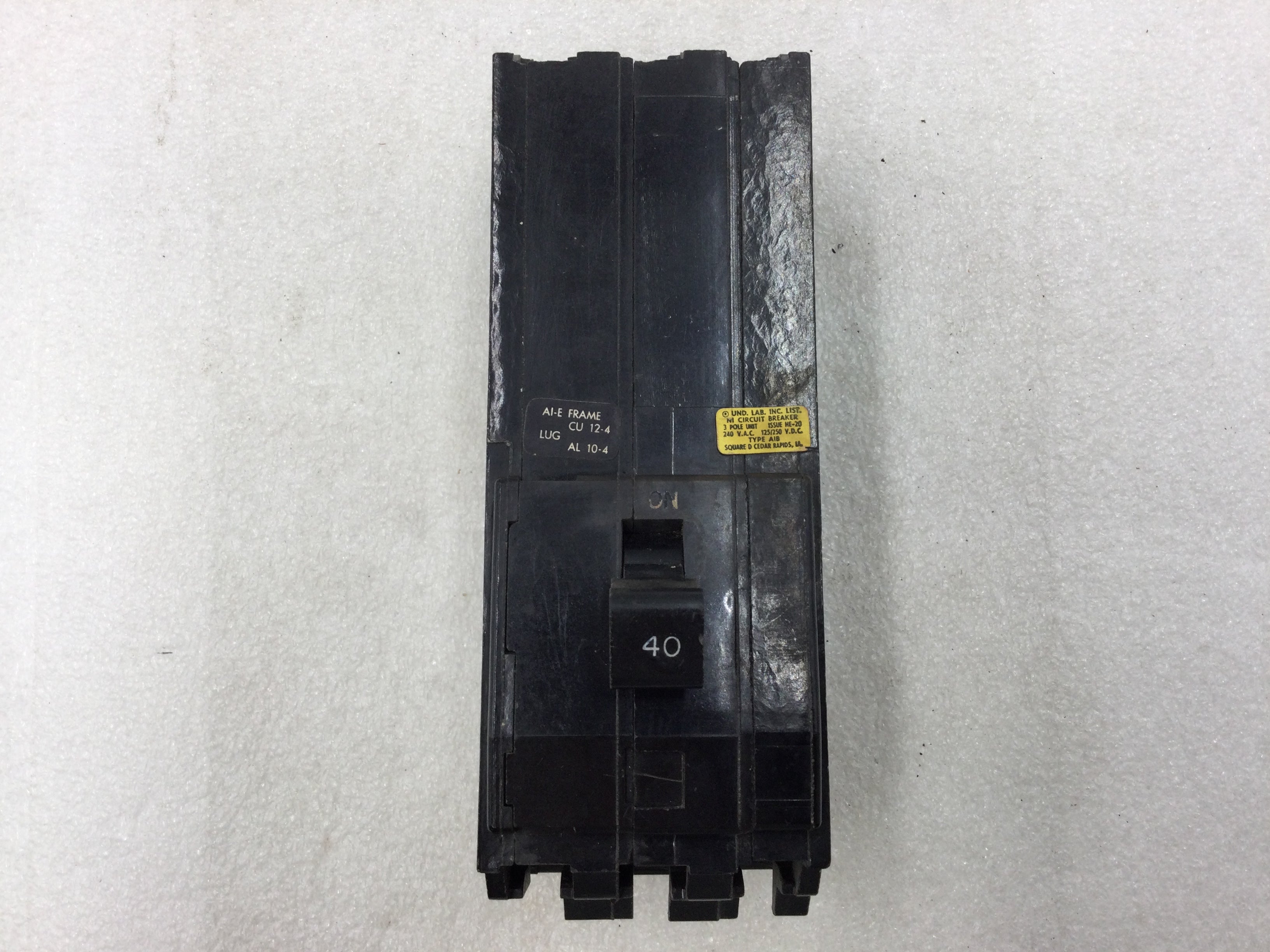 Square D A1B340 40 Amp 3 Pole Series A1B Magnetic Circuit Breaker Long