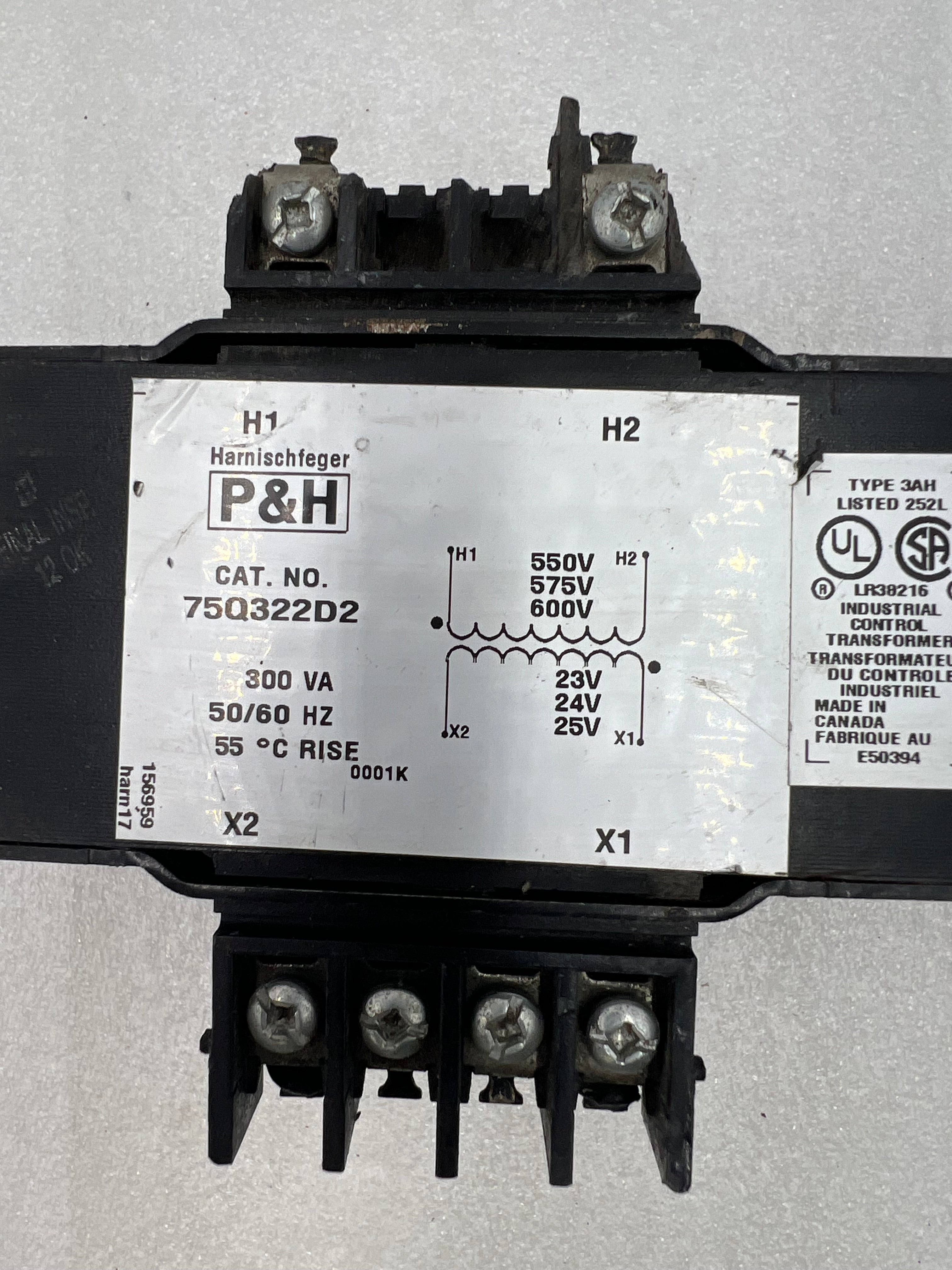 P & H Harnischfeger 75Q322D2 Industrial Control Transformer