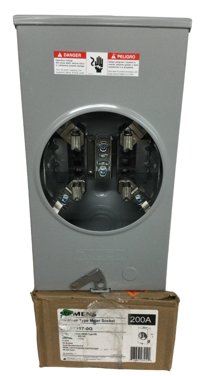 Siemens TALON® UAT317-0PGP Single Position Meter Socket 600 VAC 200 Am