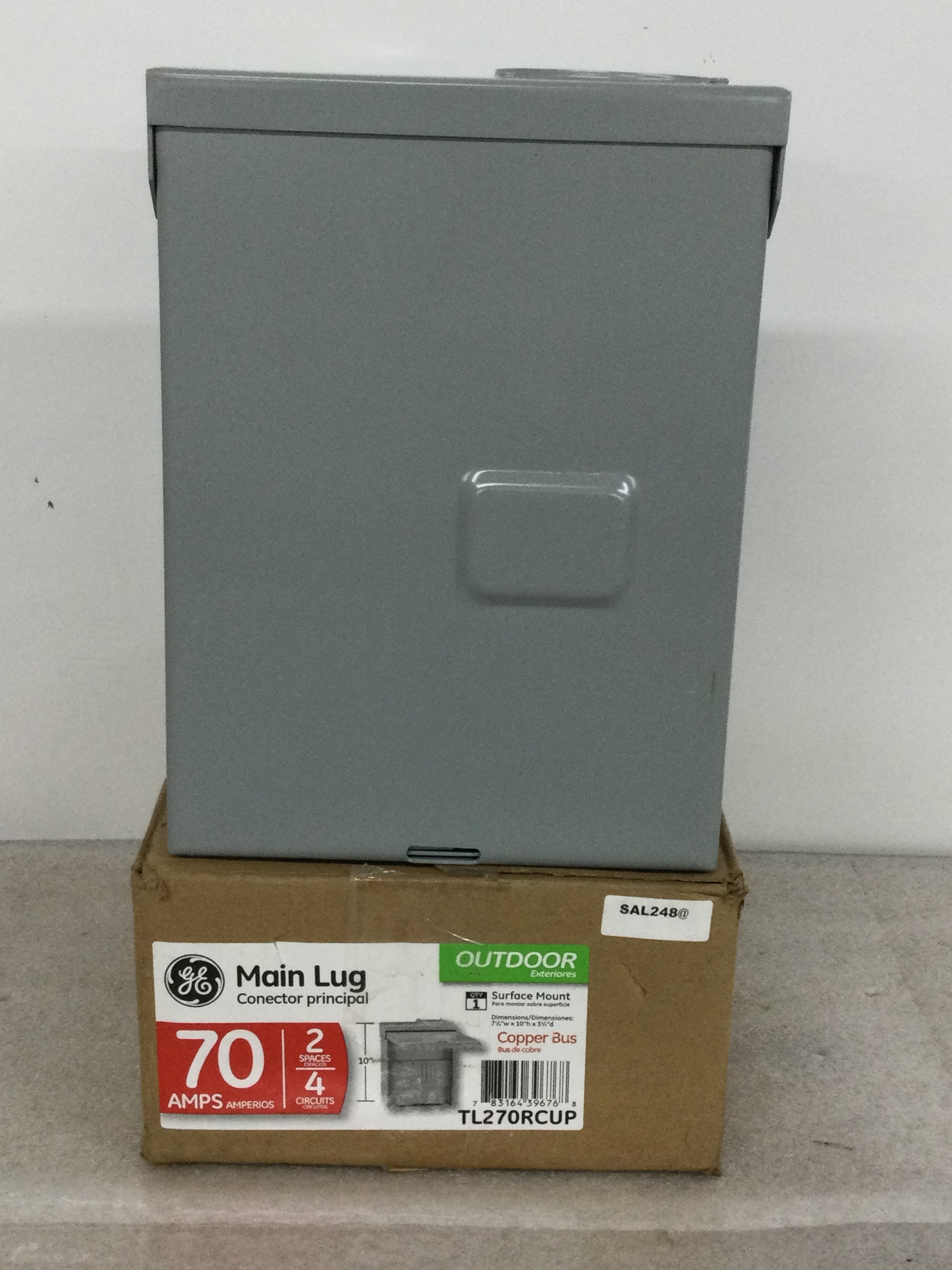 GE TL270RCUP 70 Amp 2 Space 4 Circuit Outdoor Surface Mount Load Cente