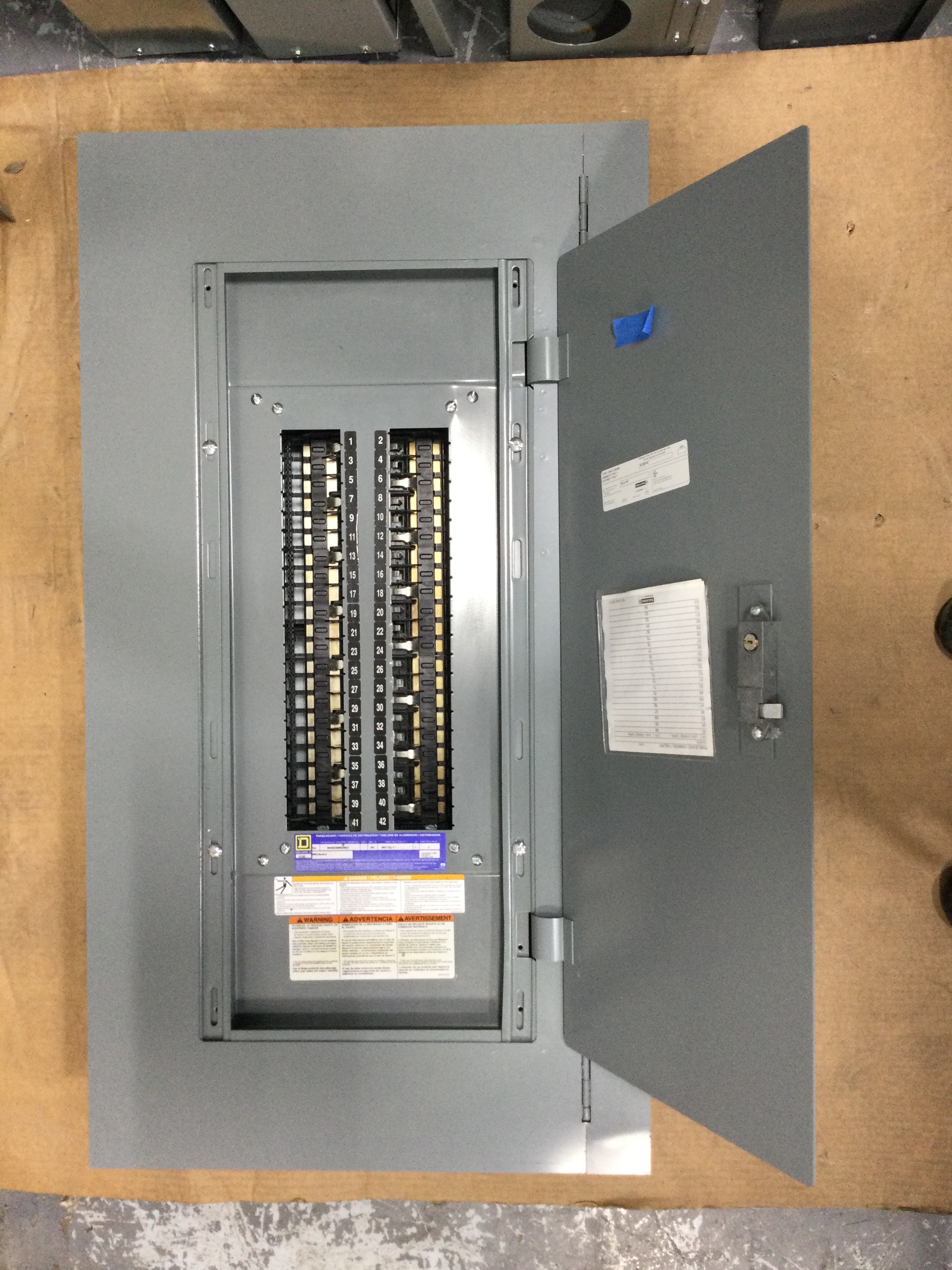 Square D Type NQ 225 Amp 3 Phase 4 Wire 208Y/120V NQ Panelboard Flush