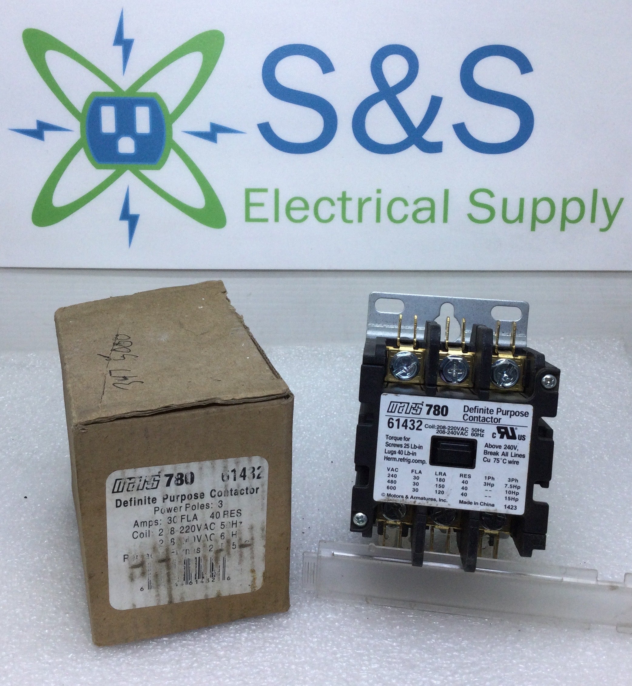 Mars 780 61432 Definite Purpose Contactor 240V 3 Pole 30 Amp