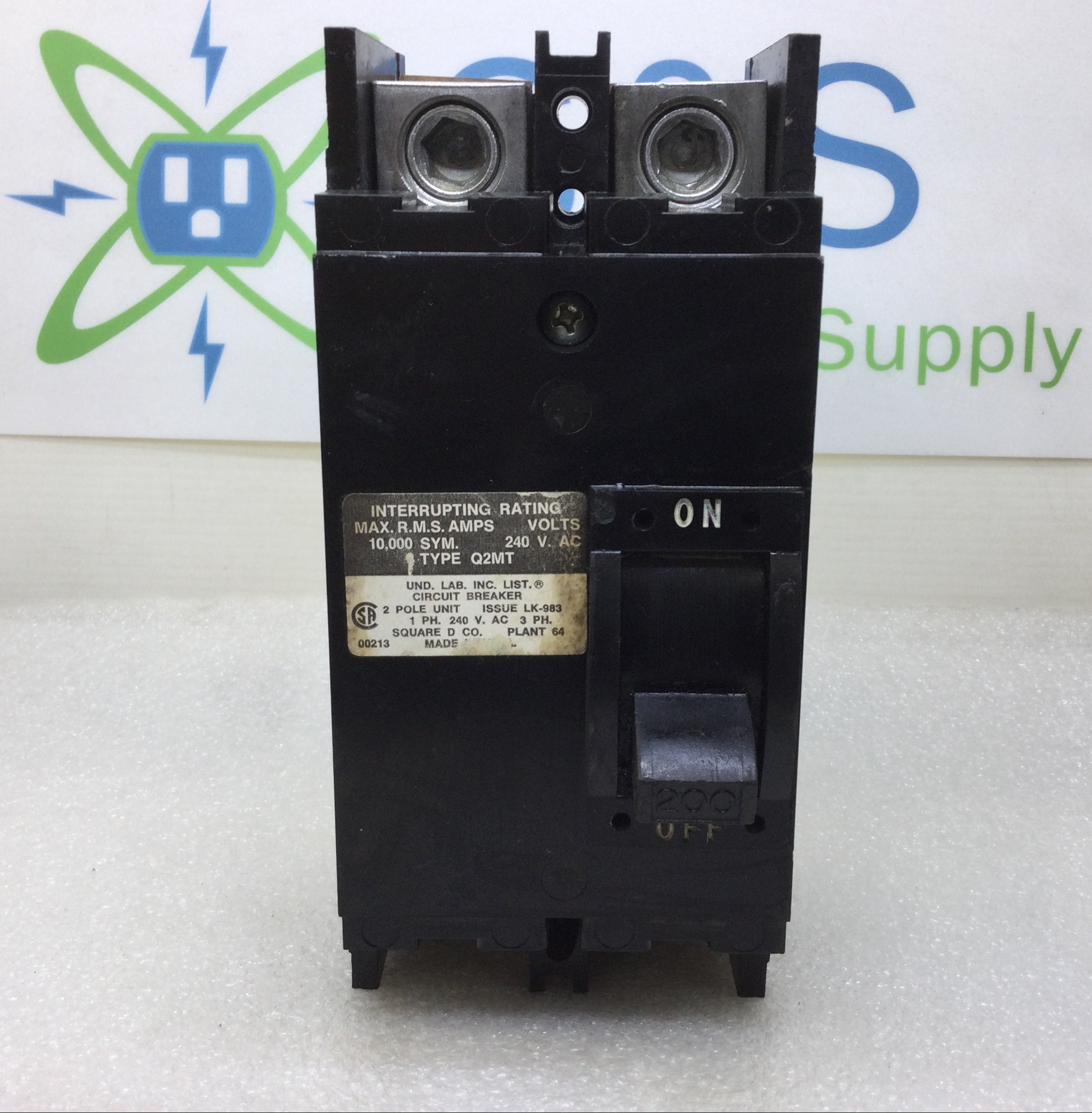 Square D Q2M2200MT 200 Amp 2 Pole 240V Circuit Breaker