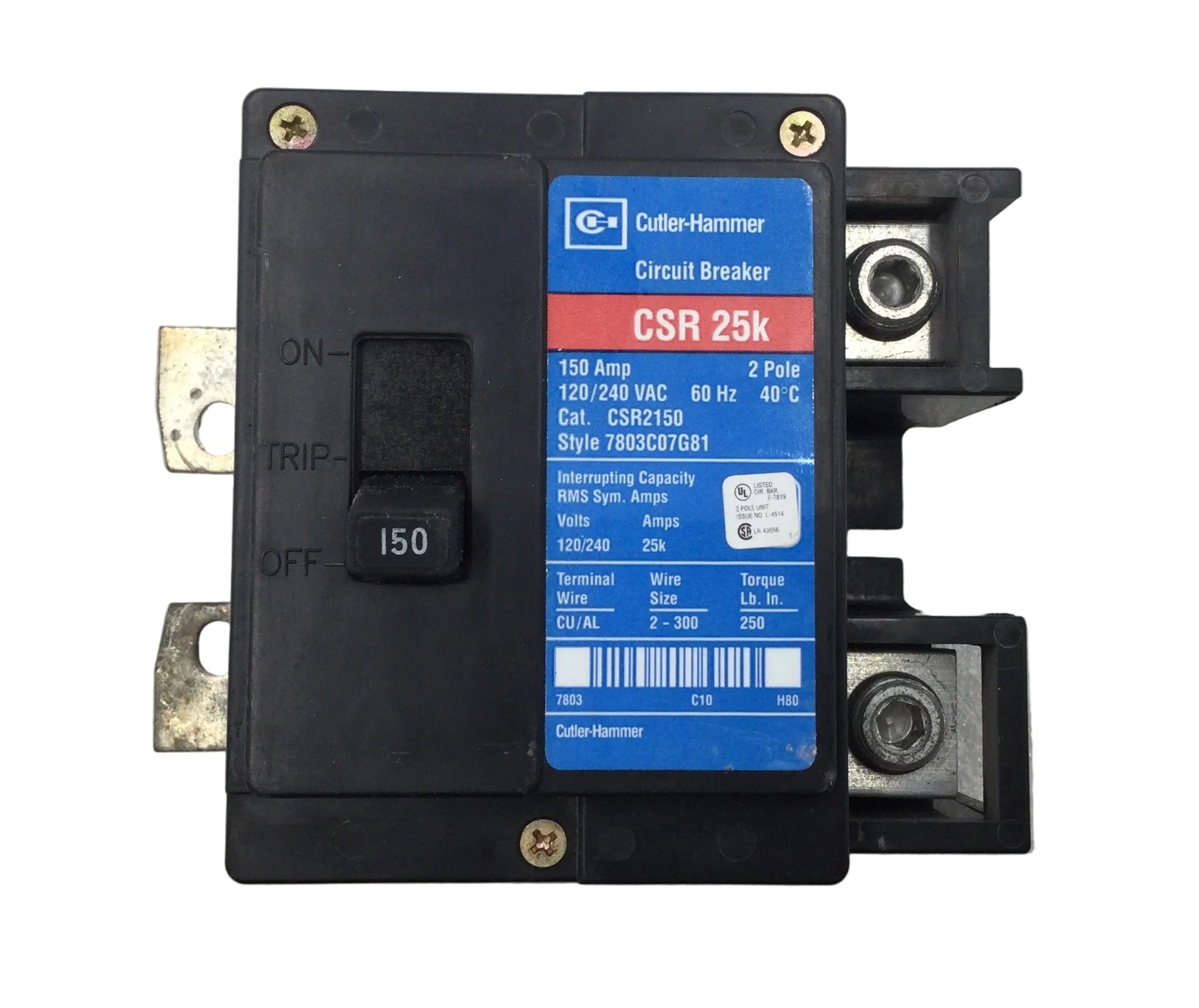 Eaton Cutler Hammer CSR2150 2 Pole 150 Amp 120/240v Circuit Breaker