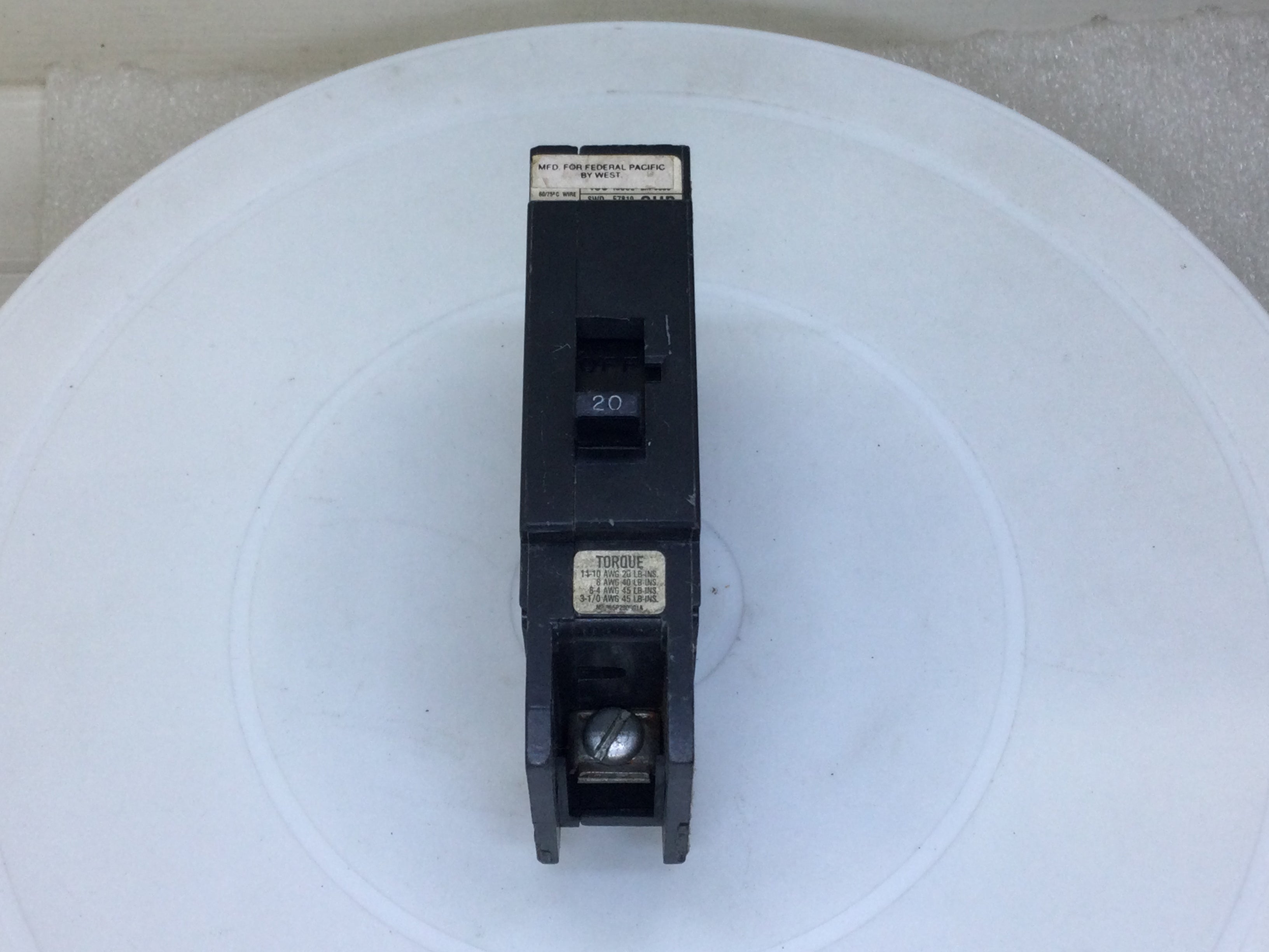 Federal Pacific/FPE GHB1020 20 Amp 2 Pole 277V Bolt On Circuit Breaker