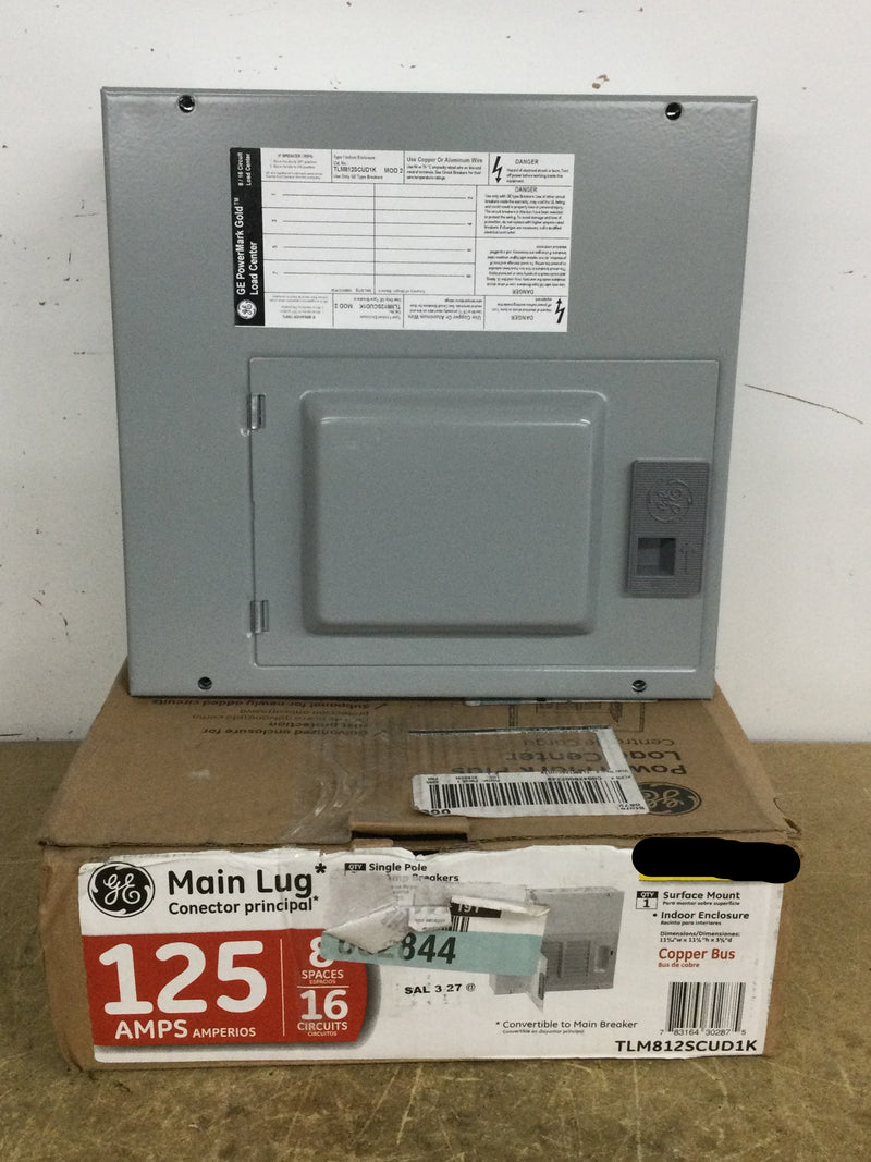 GE TLM812SCUD1K 125A 8-Space 16 Circuit Indoor Main Lug Load Center w/