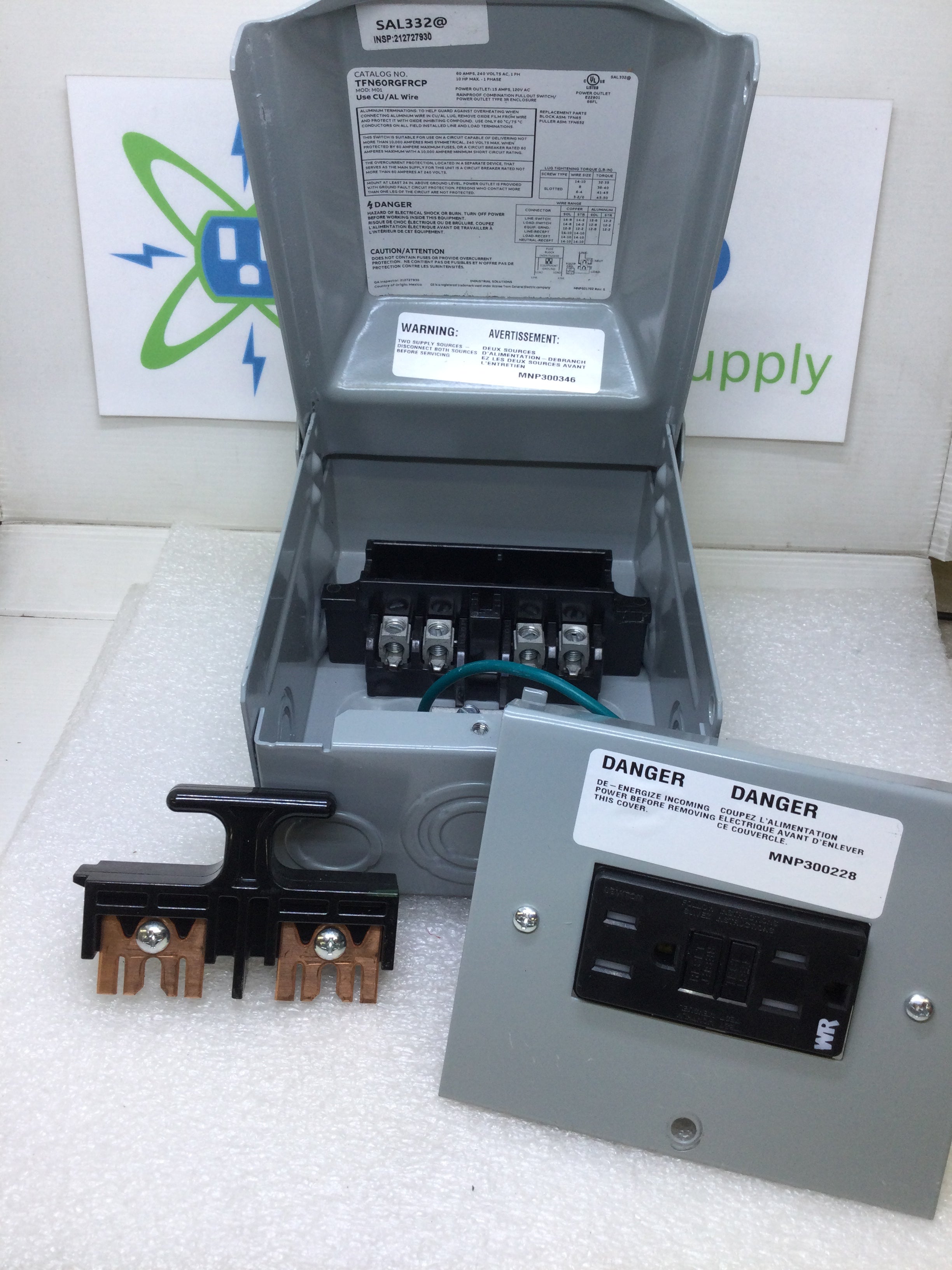 General Electric TFN60RGFRCP Enclosure 60 Amp AC Disconnect with GFCI