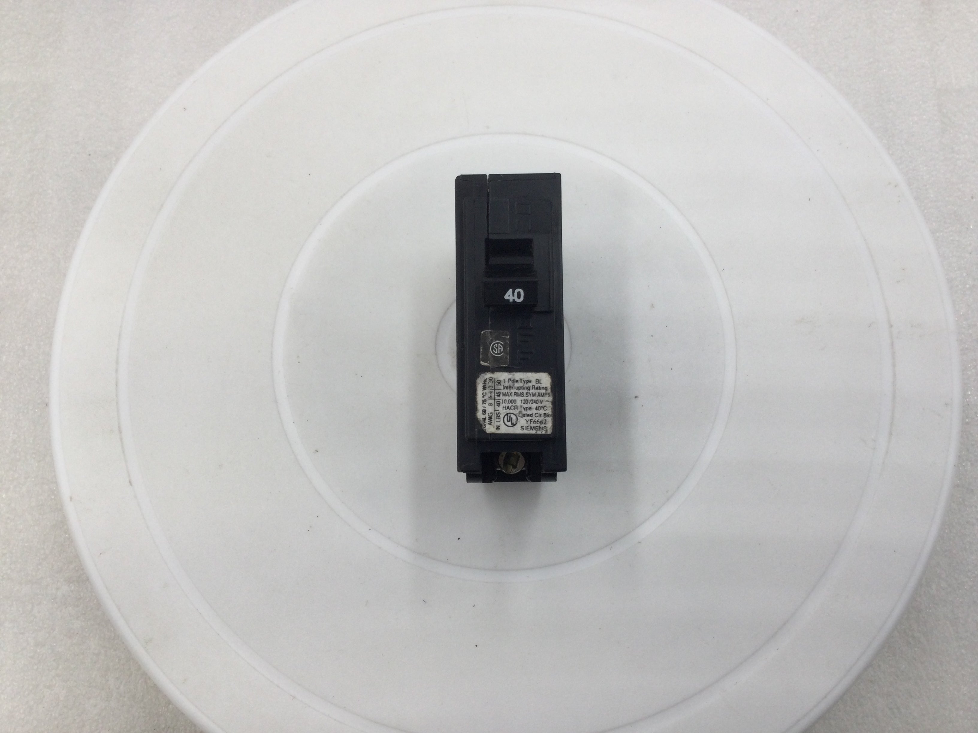 Siemens B140 40 Amp 1 Pole Type BL Circuit Breaker