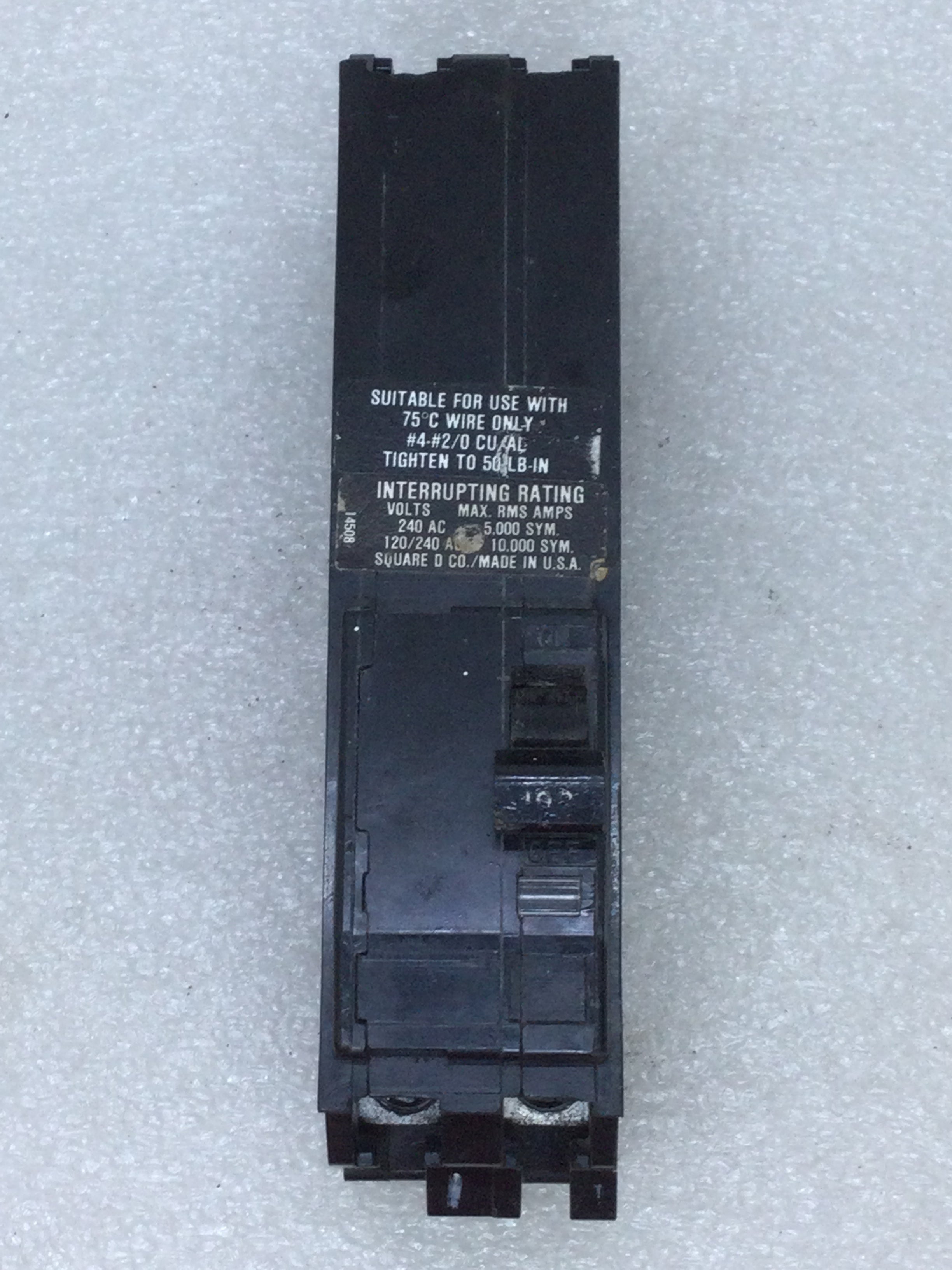 Square D Q1L2100 100 Amp 2 Pole 240V Main/Circuit Breaker