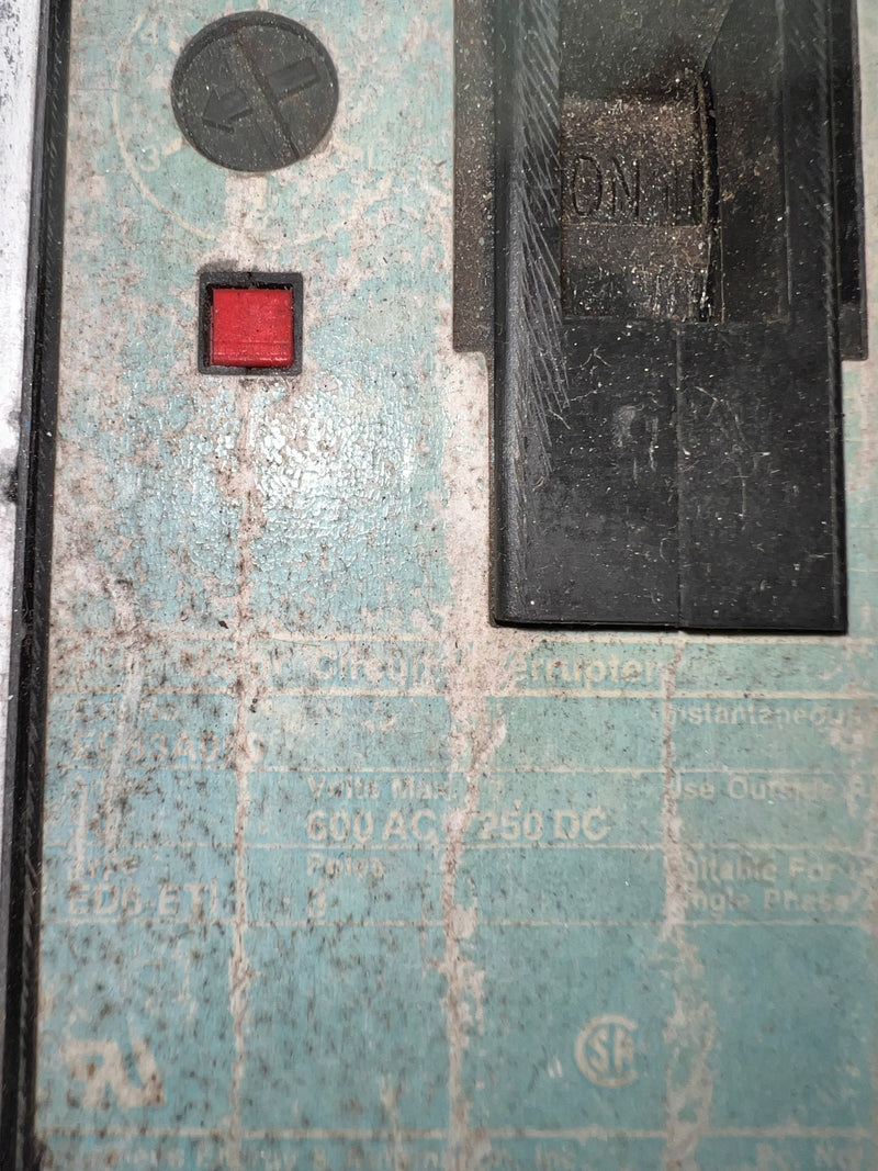 Siemens ITE ED63A050 Type CED6-ETI 3 Pole 50 Amp Motor Circuit Interru