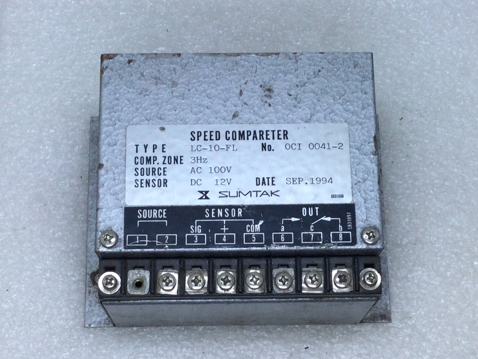 Sumtak LC-10-FL Speed Compareter Comp. Zone 3Hz Source 100VAC Sensor 1