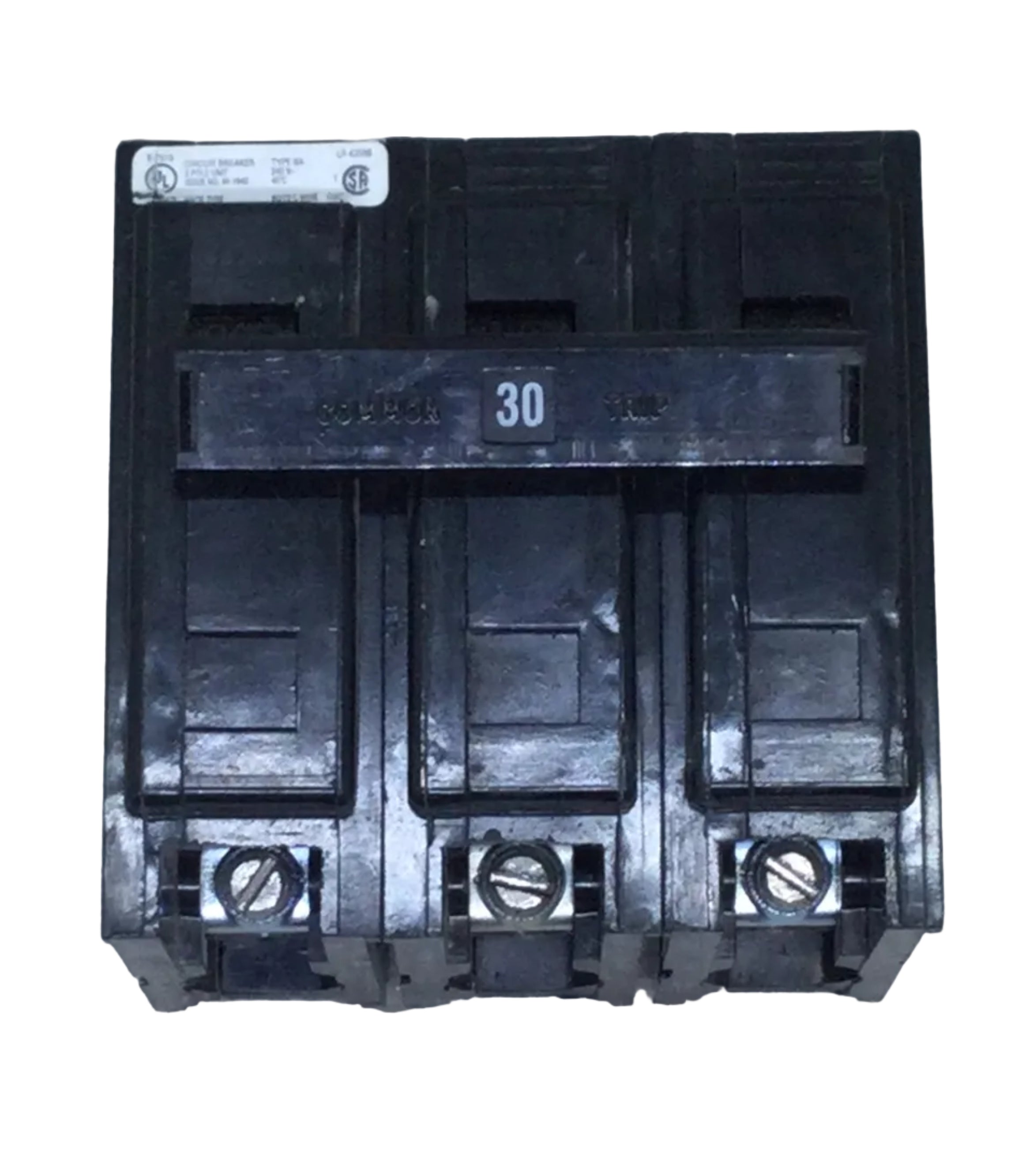 Eaton BAB3030H 30 Amp 3 Pole 240V Type BA Bolt on Circuit Breaker