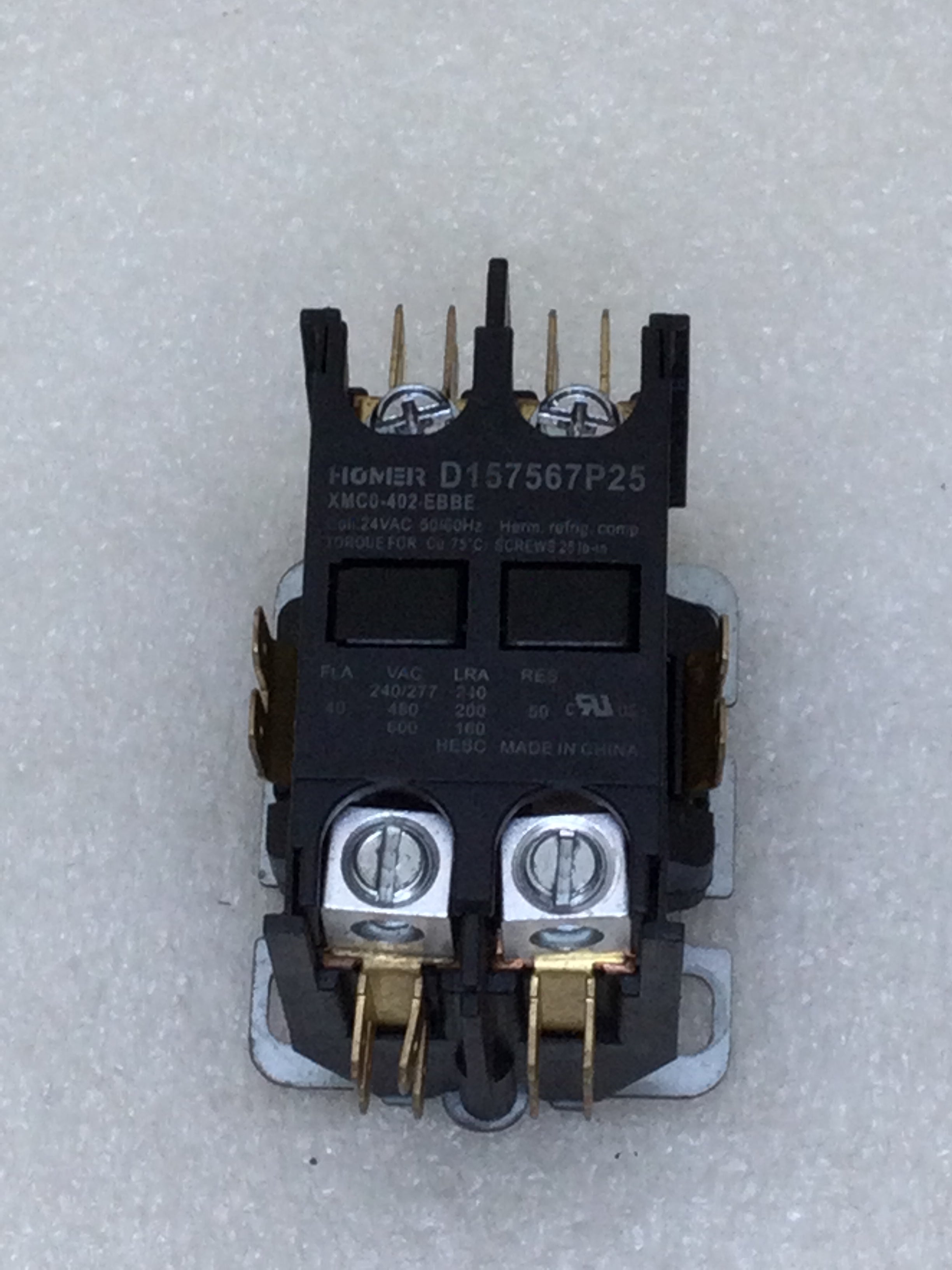 Homer XMCO-402-EBBE 40 Amp 2 Pole 240/277 VAC Contactor with 24 VAC Co