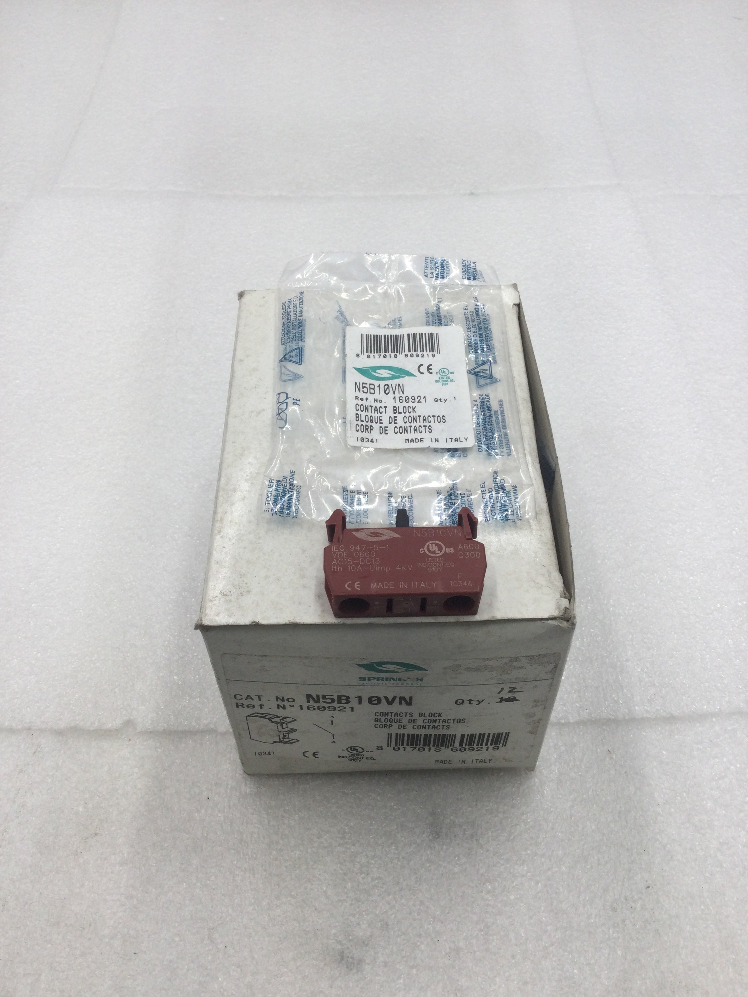 Springer Controls N5B10VN 15 VAC 10 Amp Contact Block (Box of 12)