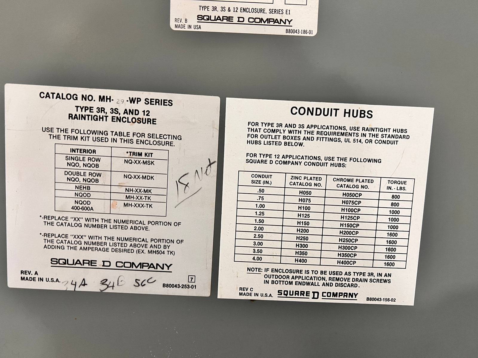Square D NQOD/NQOB/NQO Panelboard 225 Amp 208Y/120VAC 3 Phase 4 Wire 3