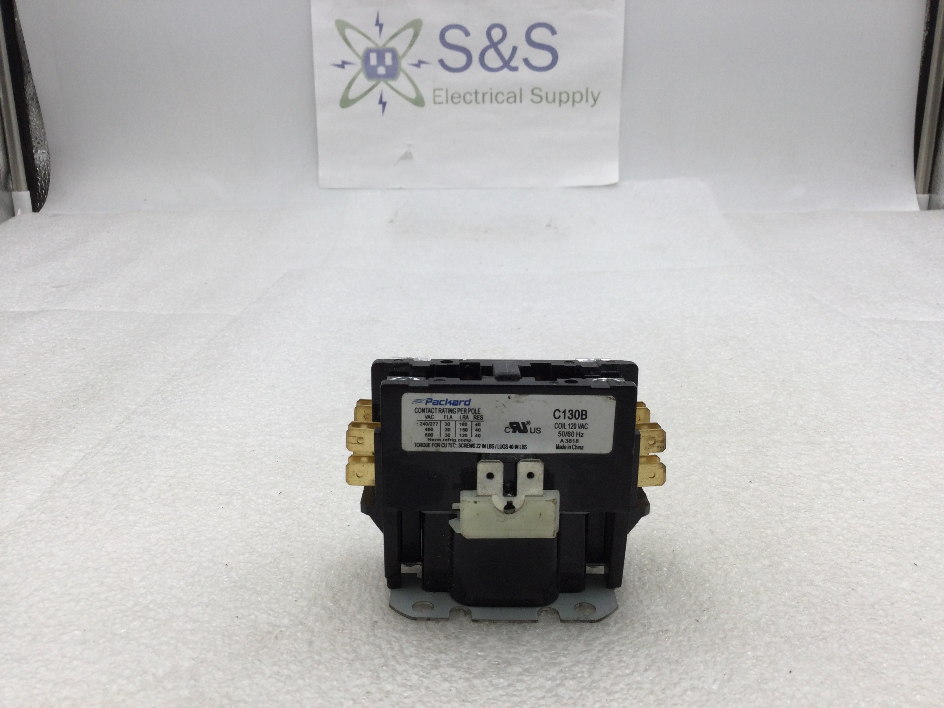 Packard C130B 30 Amp 2 Pole 240-600 VAC Contactor with 120 VAC Coil