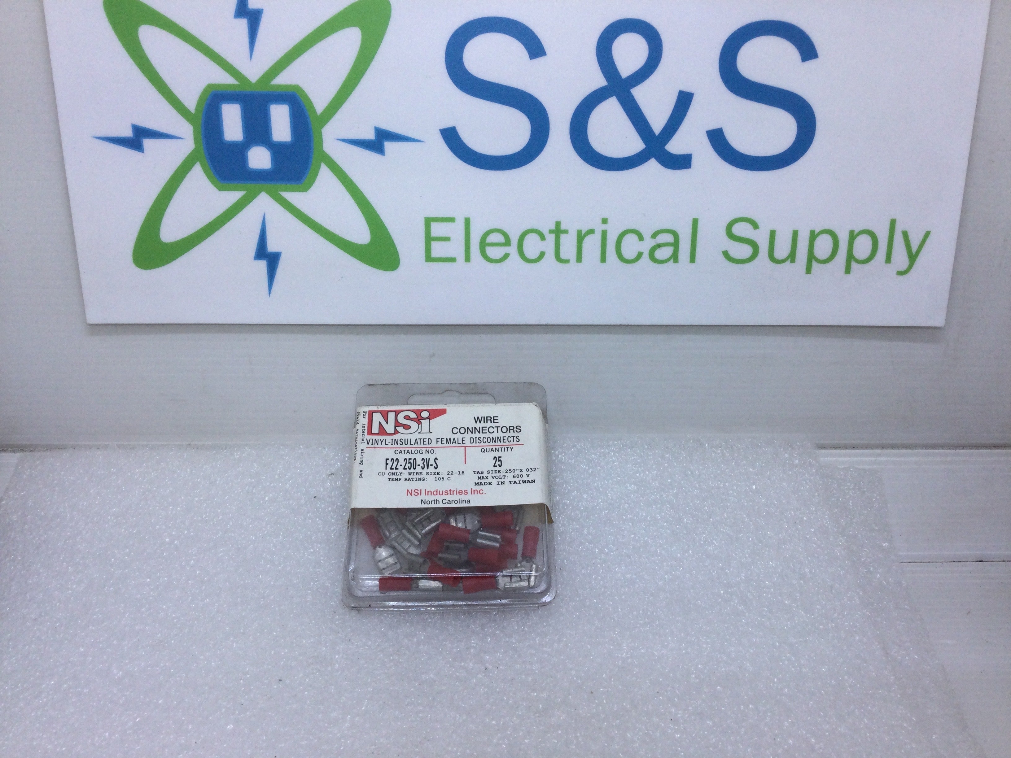 NSI Industries Wire Connector F22-250-3V-S Vinyl Insulated Female Disc