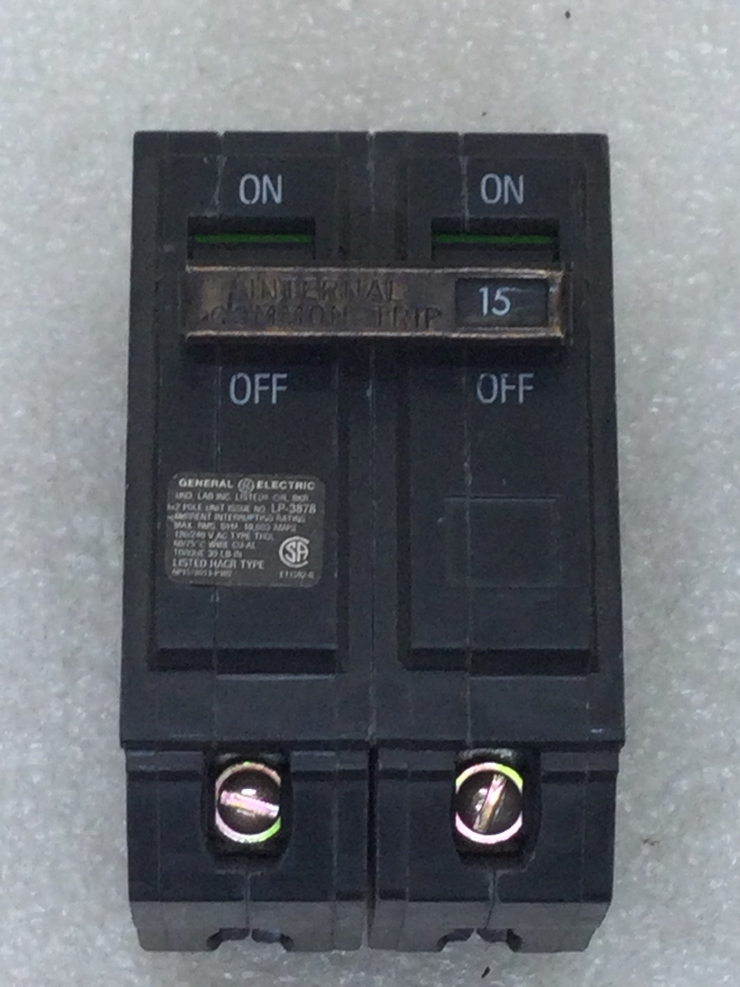 GE THQL2115 15 Amp 2 Pole 240V Breaker -Old Style