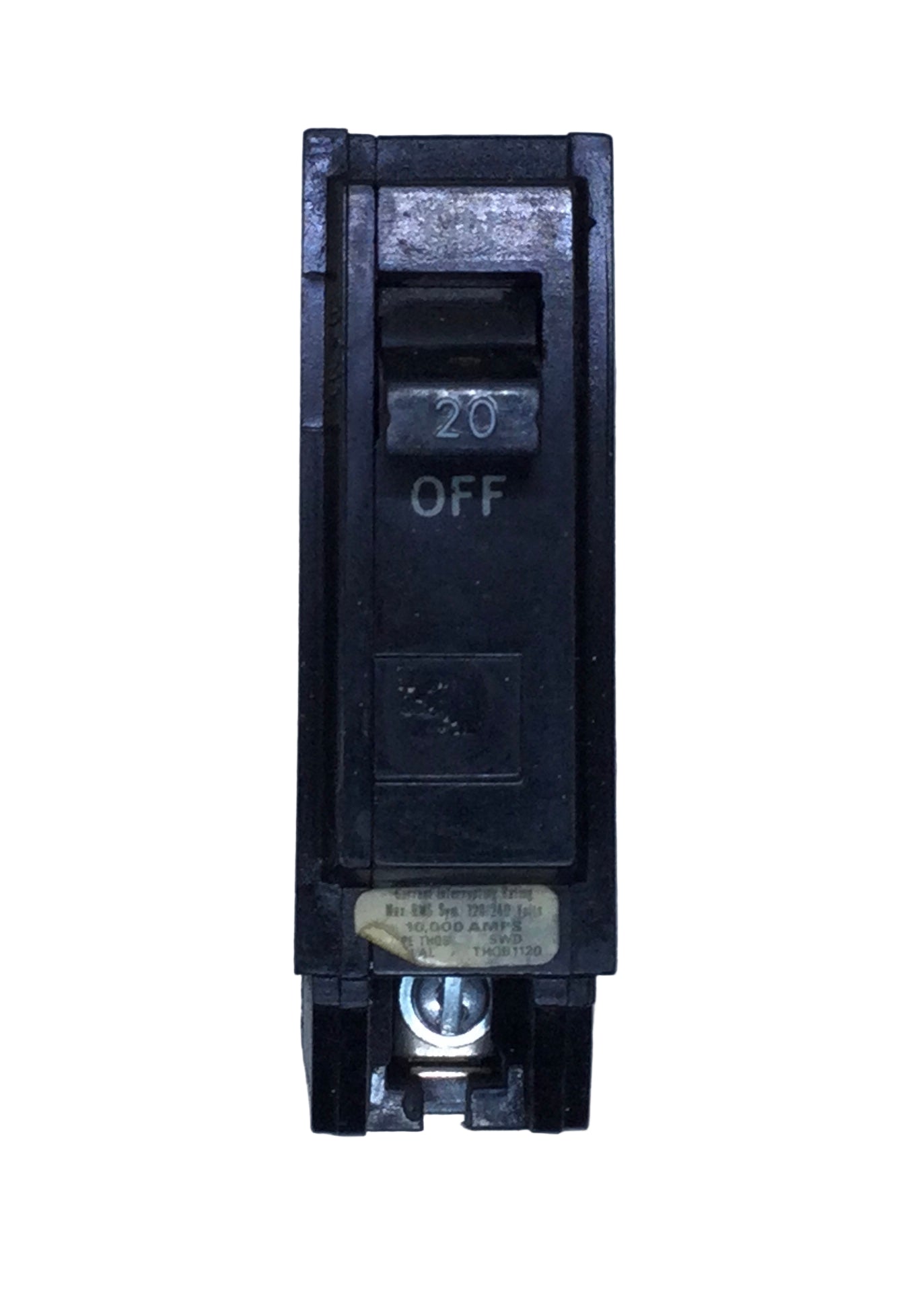 General Electric TQB/THQB1120 20 Amp 1 Pole 120/240V Breaker - Sticker