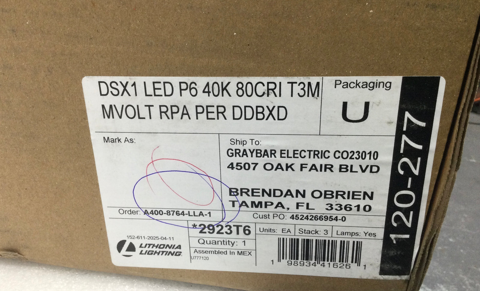Lithonia Lighting DSX1 LED P6 40K 80CRI T3M DDBXD Area Light