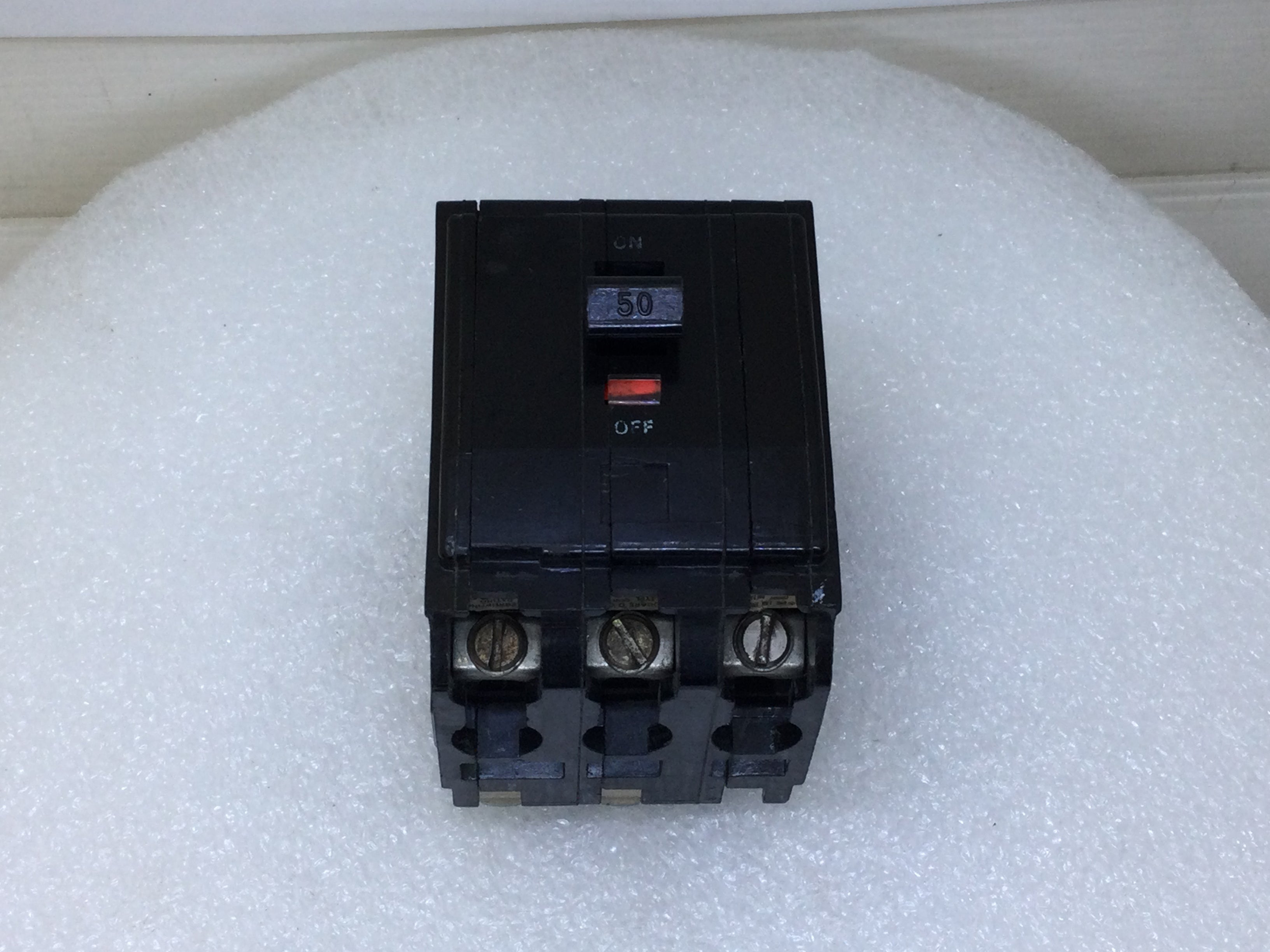 Square D QOB350 50 Amp 3 Pole 240V Bolt On Circuit Breaker - Black Fac