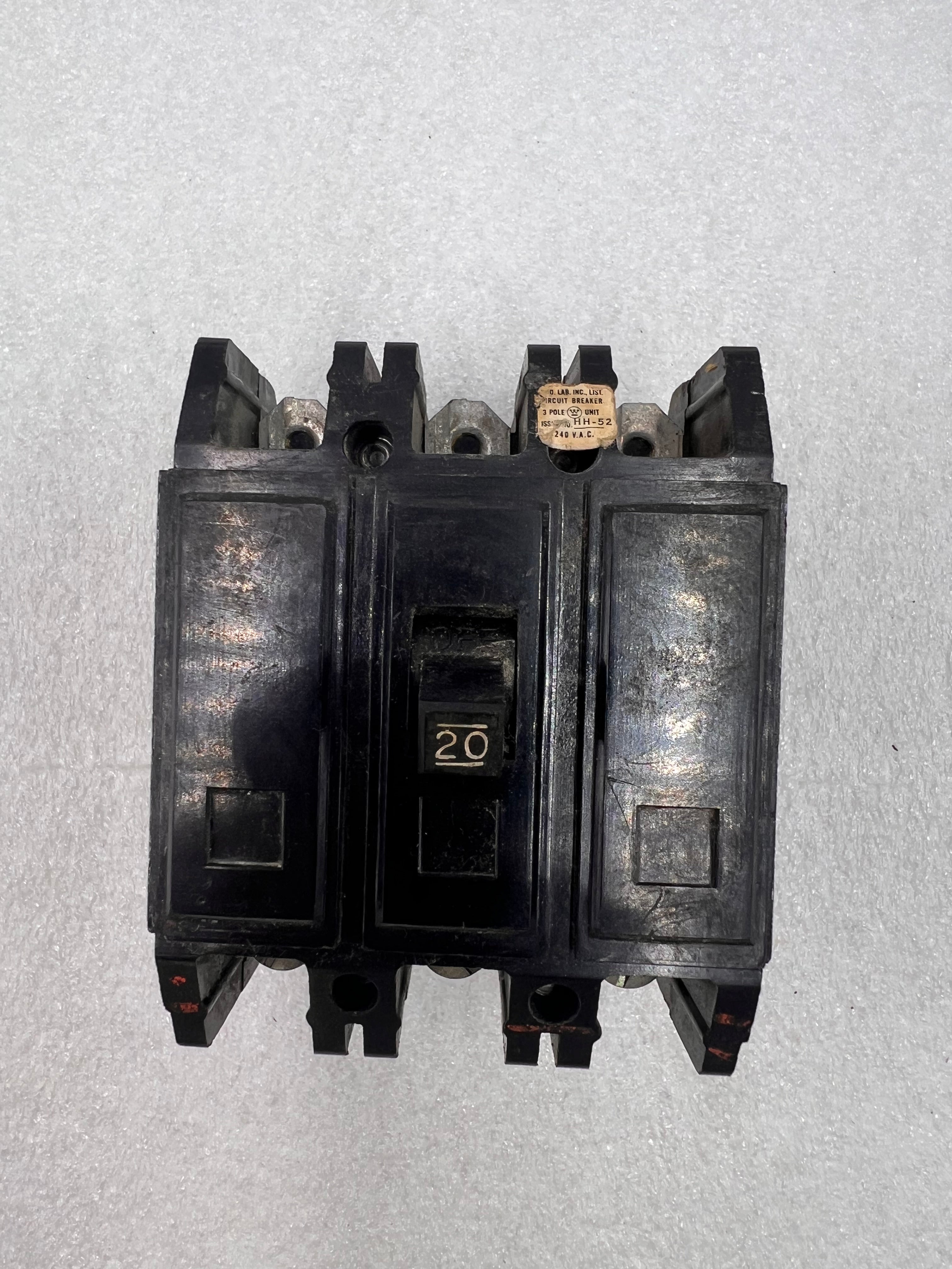 Westinghouse Quicklag C Breaker HQC3020 20 Amp 3 Pole Bolt-On Circuit