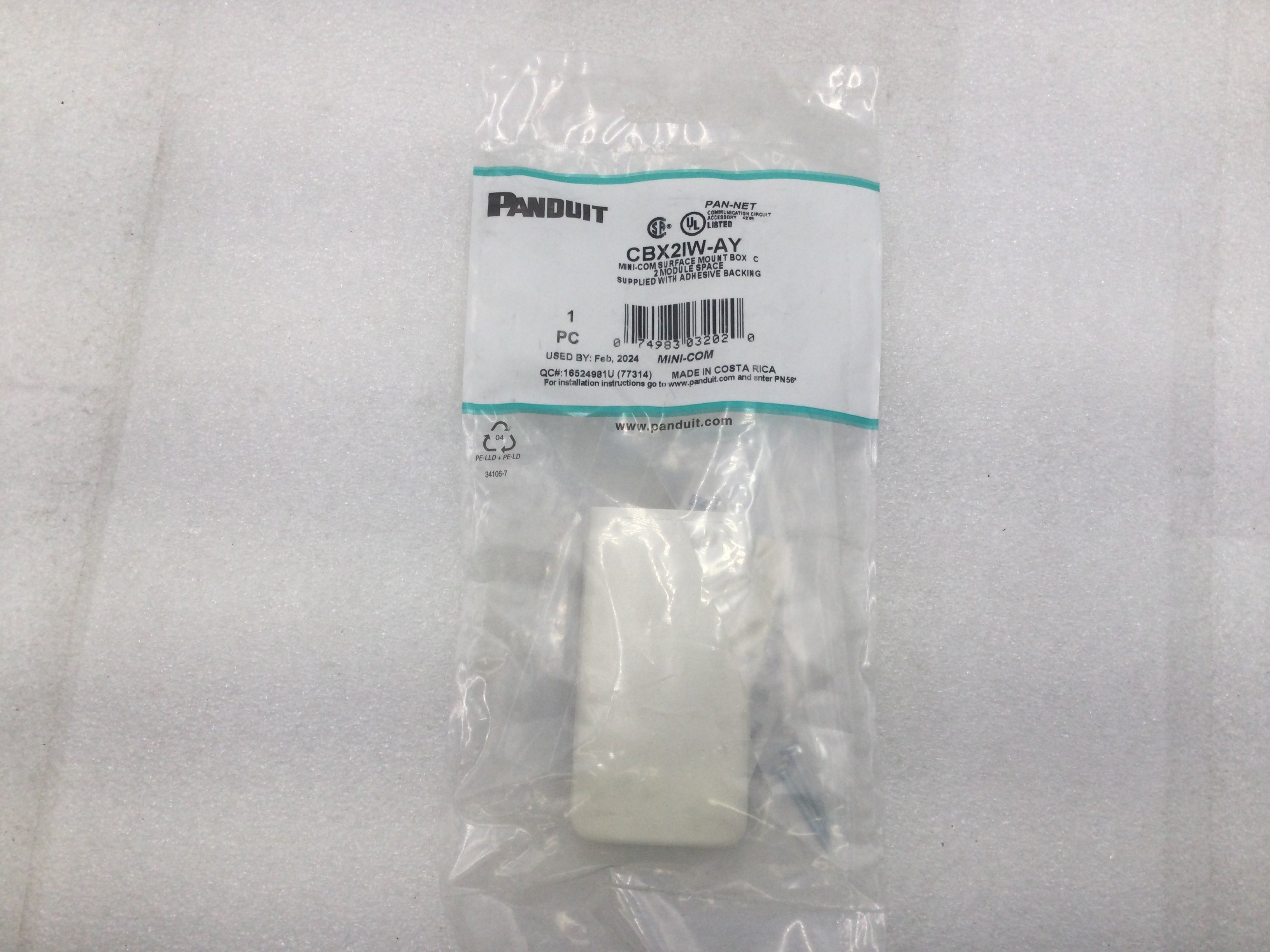 Panduit CBX2IW-AY 2 Space Mini-Com Surface Mount Box