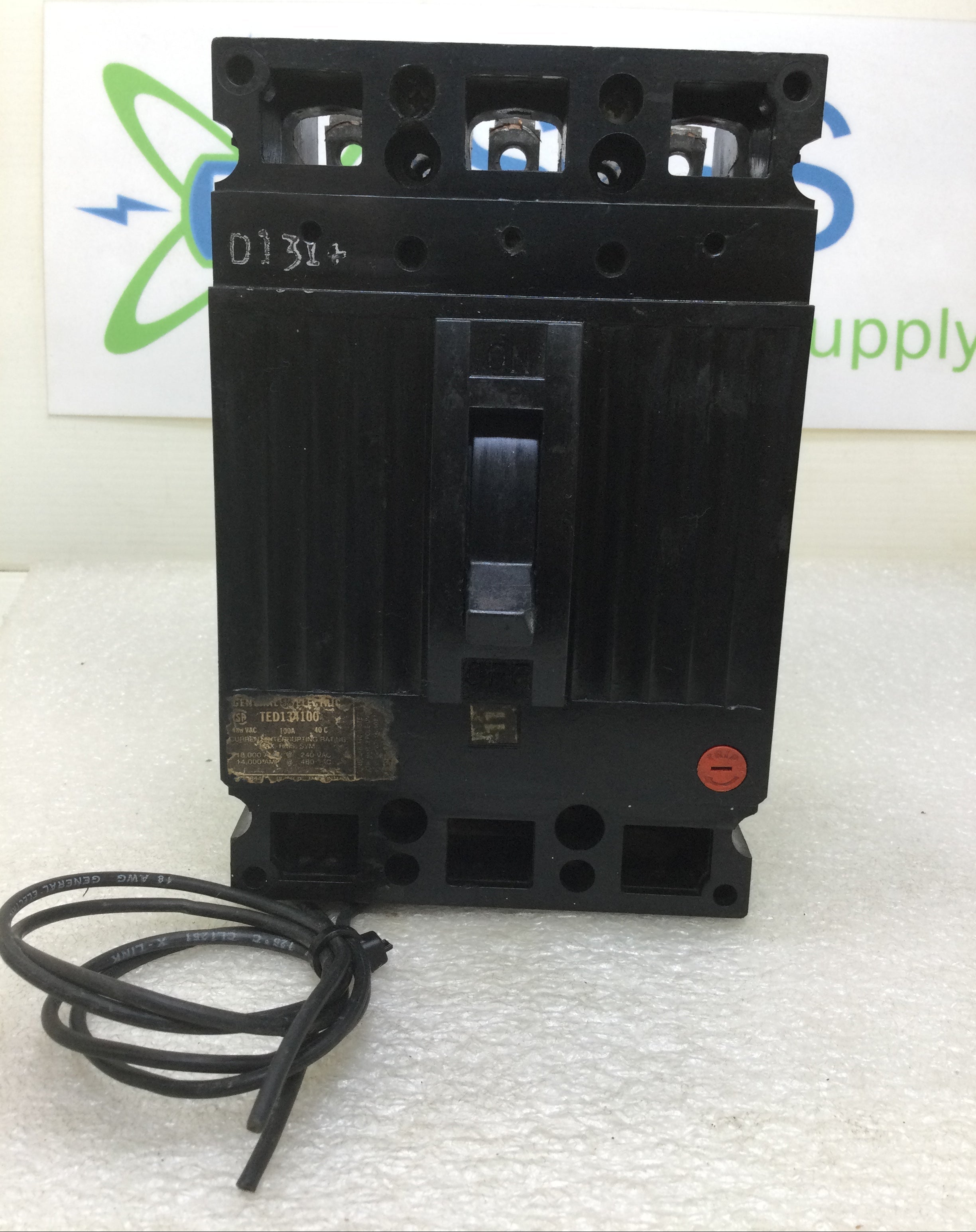 GE/General Electric TED134100 100 Amp 3 Pole 480V Circuit Breaker w/Sh