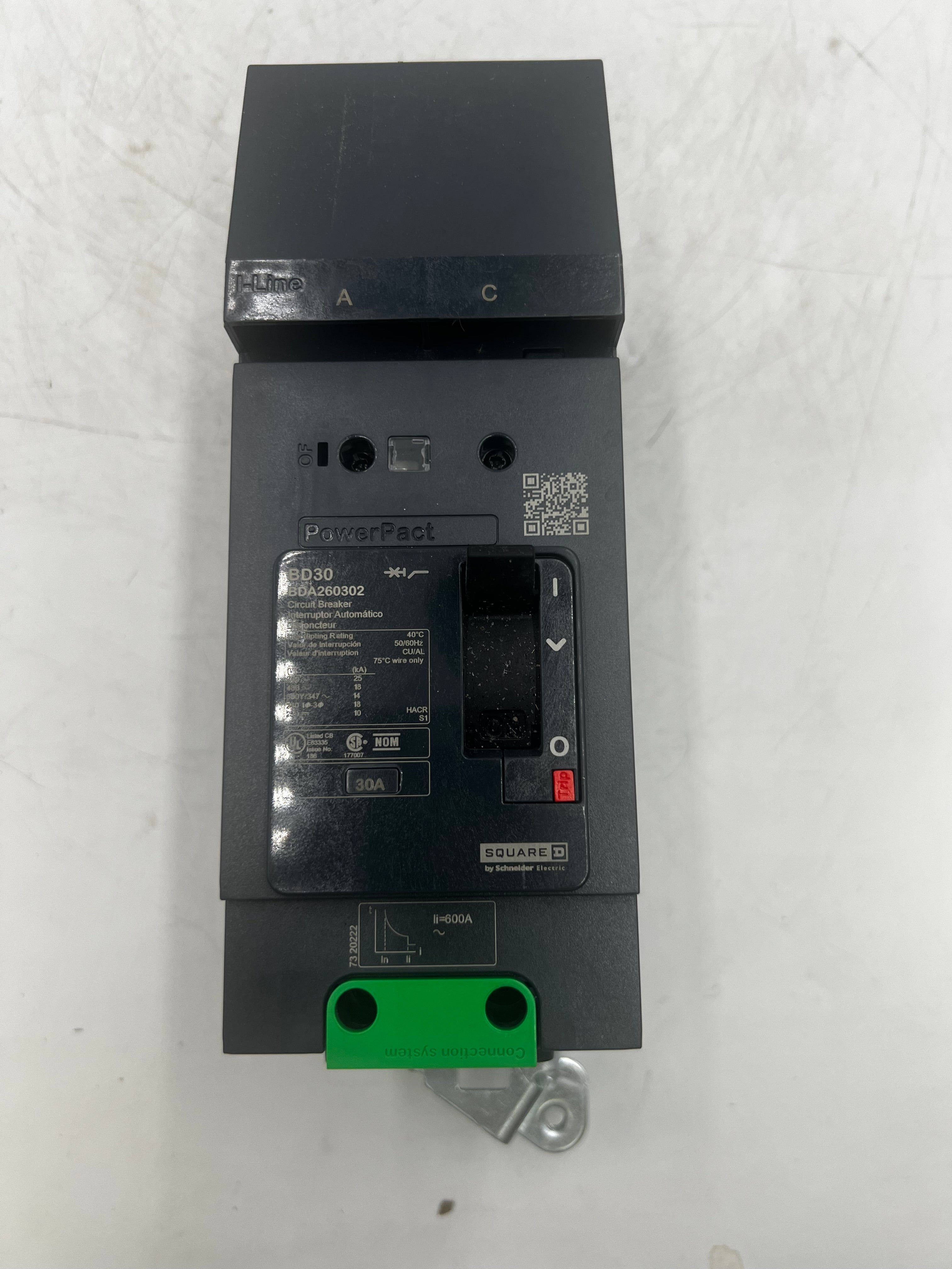 Square D BDA260302 BD30 Powerpact I-Line Circuit Breaker 2 Pole 30 Amp