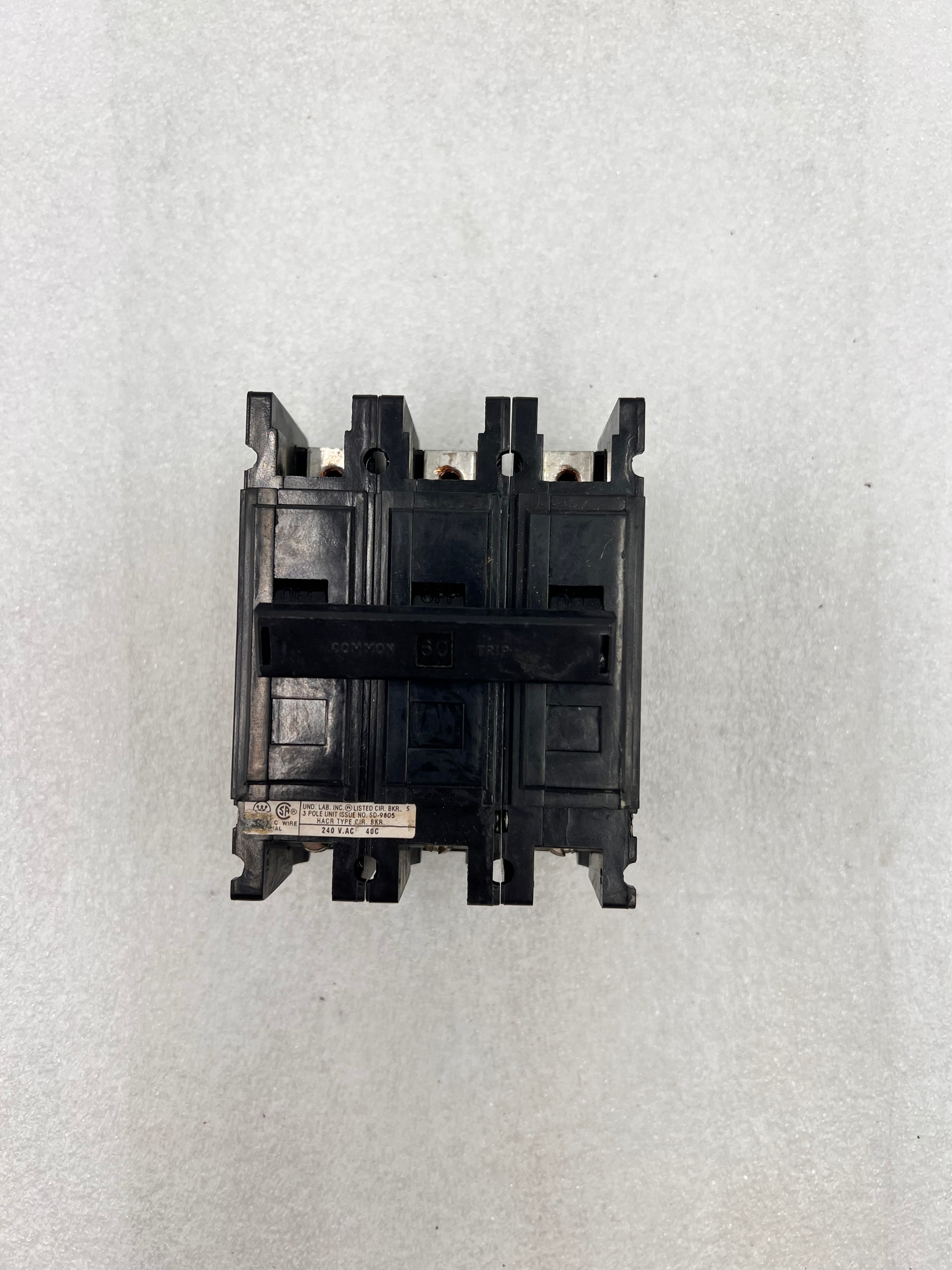 Westinghouse QC3060H 60 Amp 3 Pole 240V Quicklag Circuit Breaker