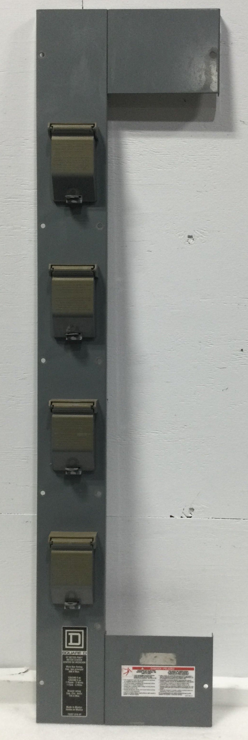 Square D EZMR114125 Branch unit, EZ Meter-Pak, 125A, 4 x 5 jaw sockets