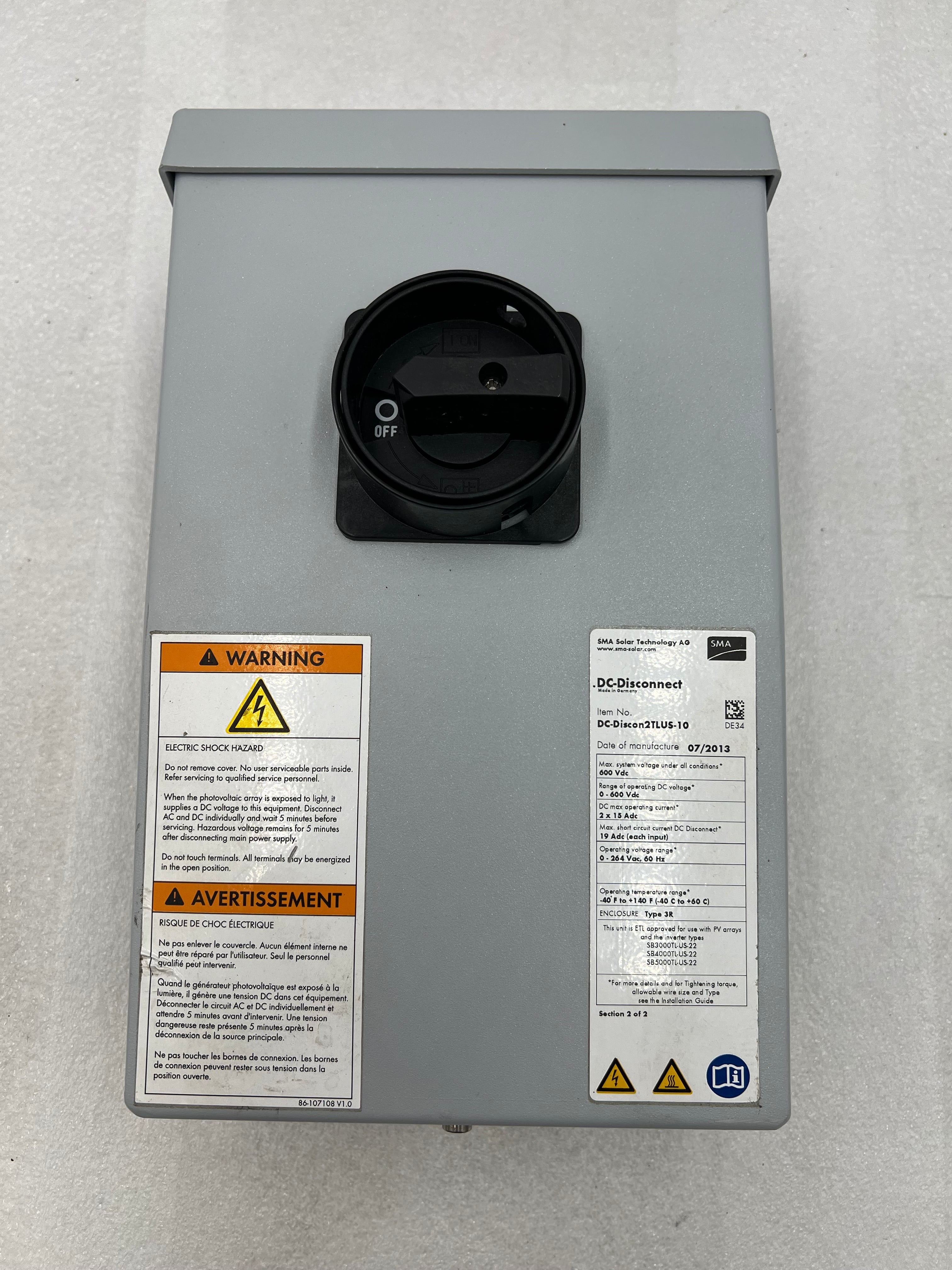 SMA Solar Technology AG DC Disconnect DC-Discon2TLUS-10