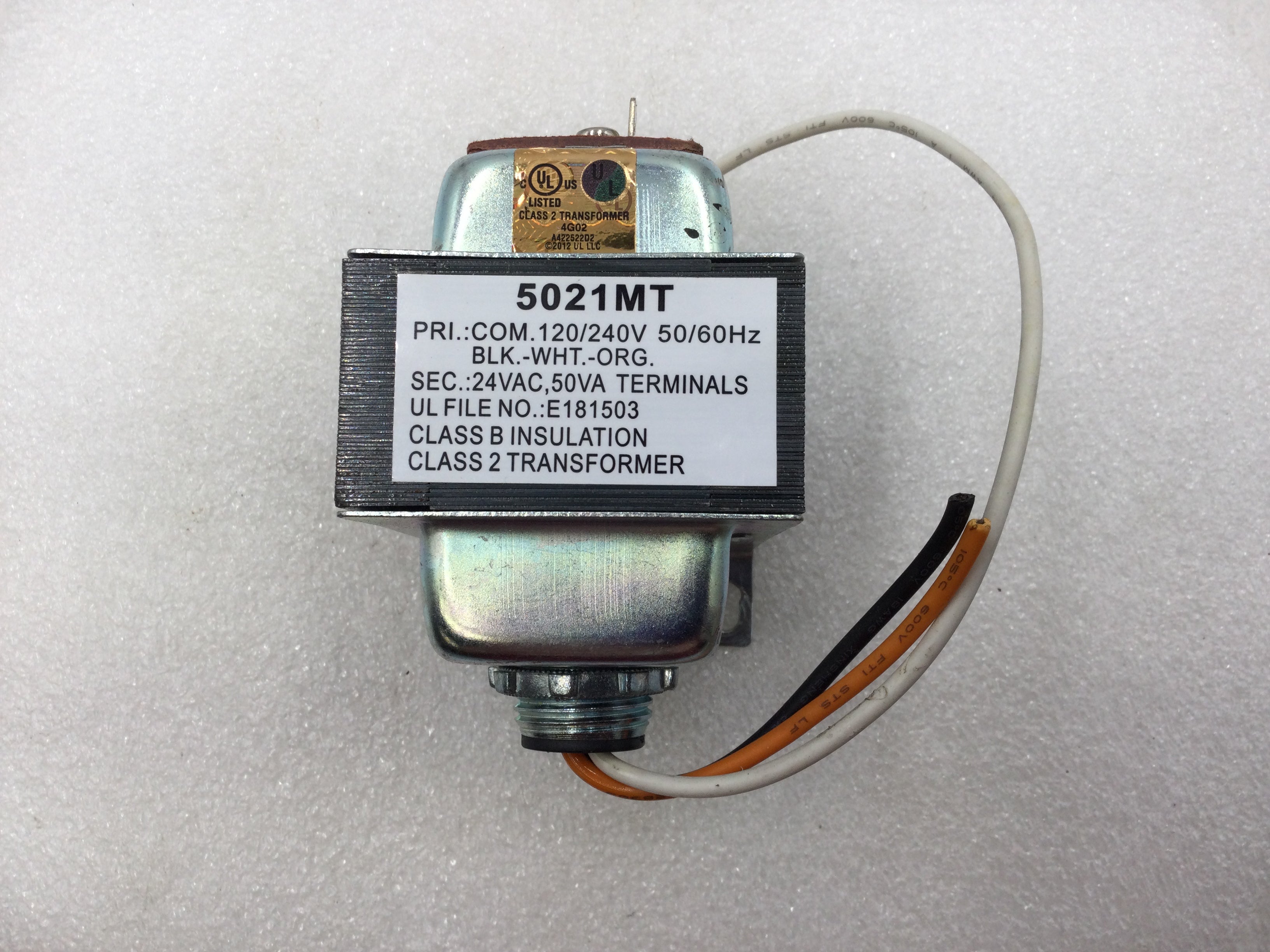 General 5021MT Transformer 120/240V Primary 24V 50VA Secondary w/Mount