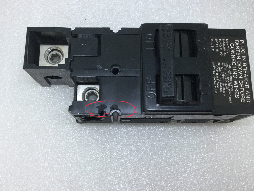 Challenger/Zinsco/GTE Sylvania QFP2T/VQFP-2T/QFP2200T 2 Pole 200 Amp C