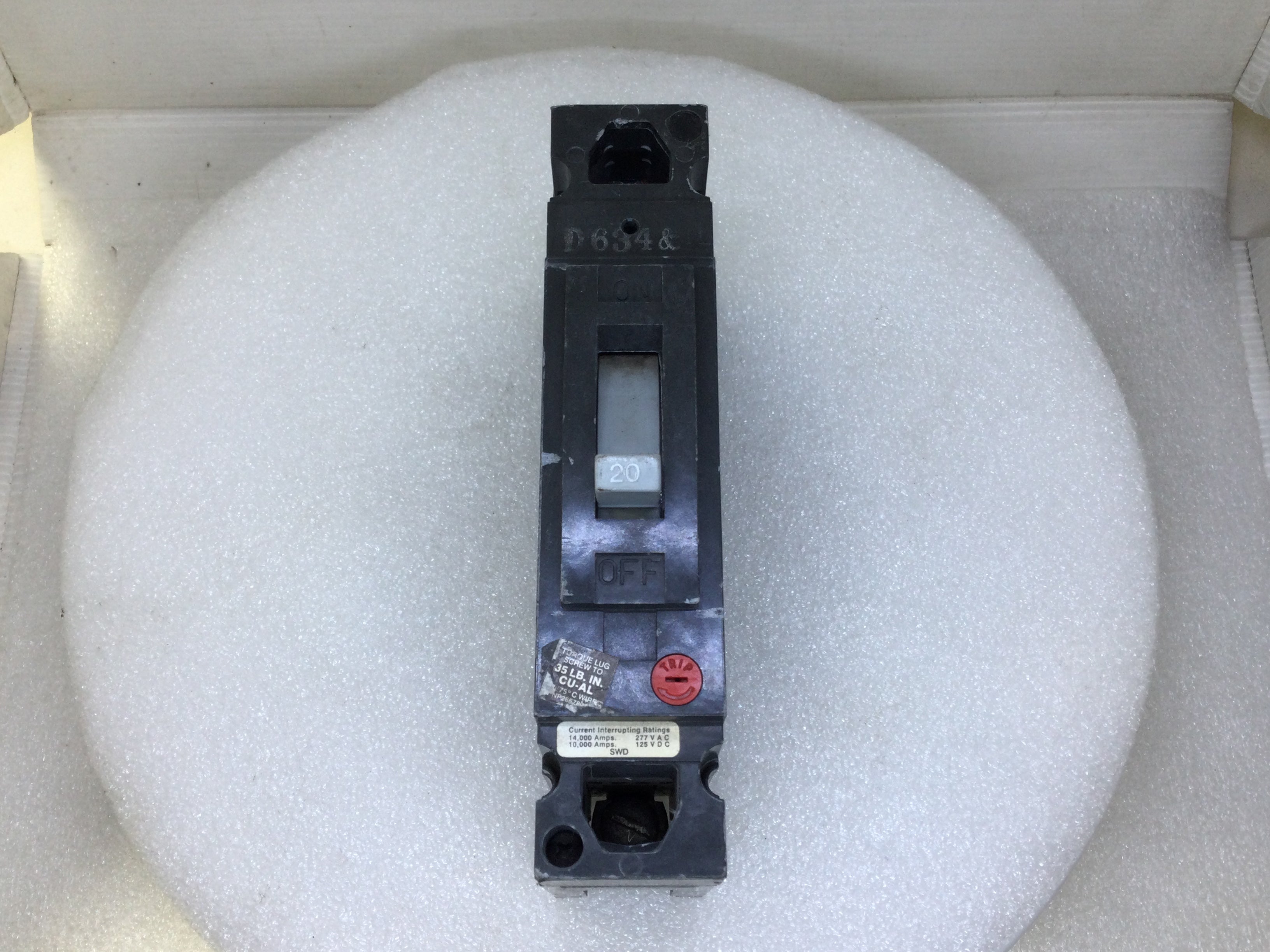 General Electric TED113020 20 Amp 1 Pole 277V Circuit Breaker - Cosmet