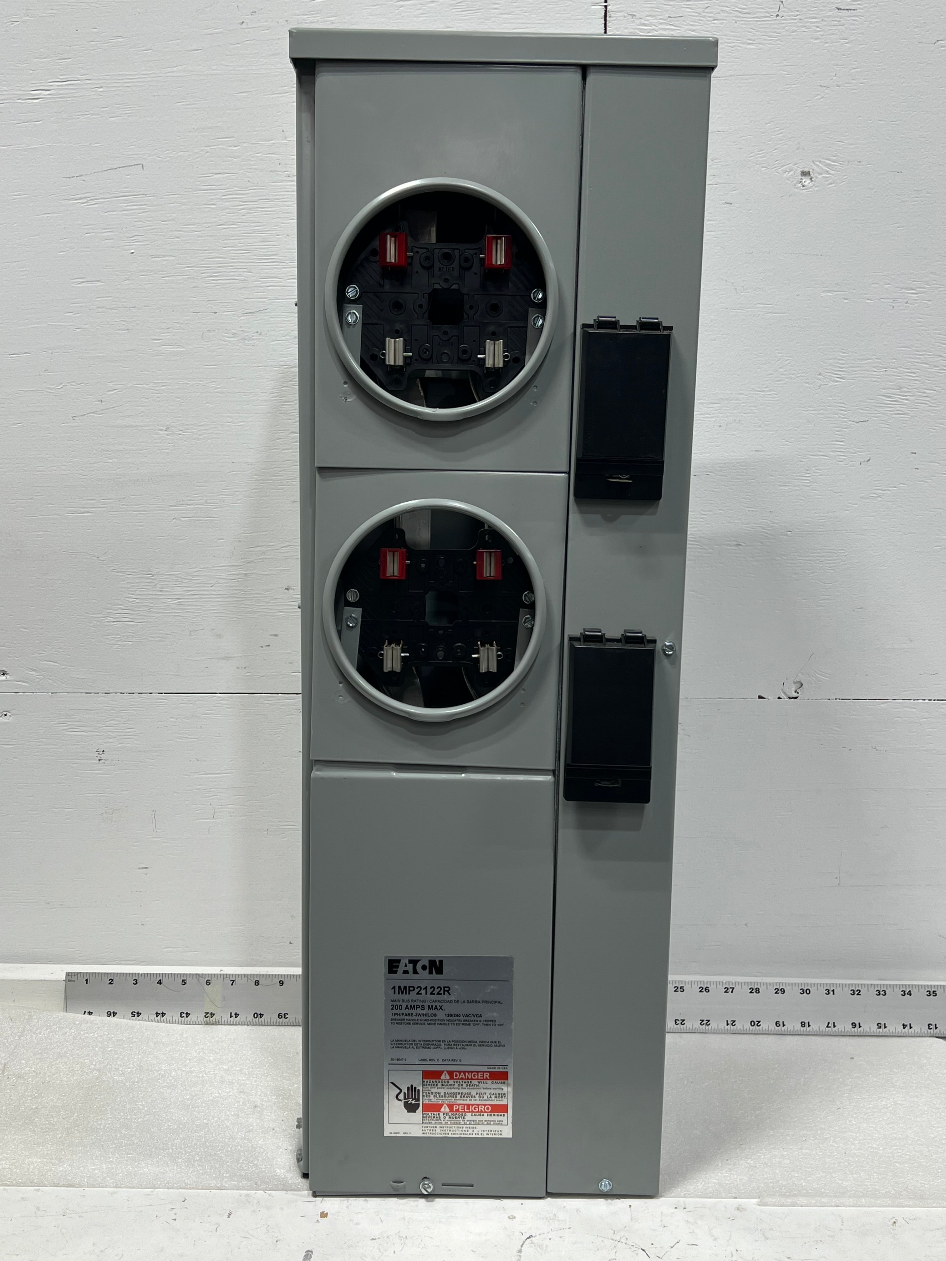 EATON 200 Amp 2-Gang Position 125A Meter Socket 1MP2122R EUSERC as WP2