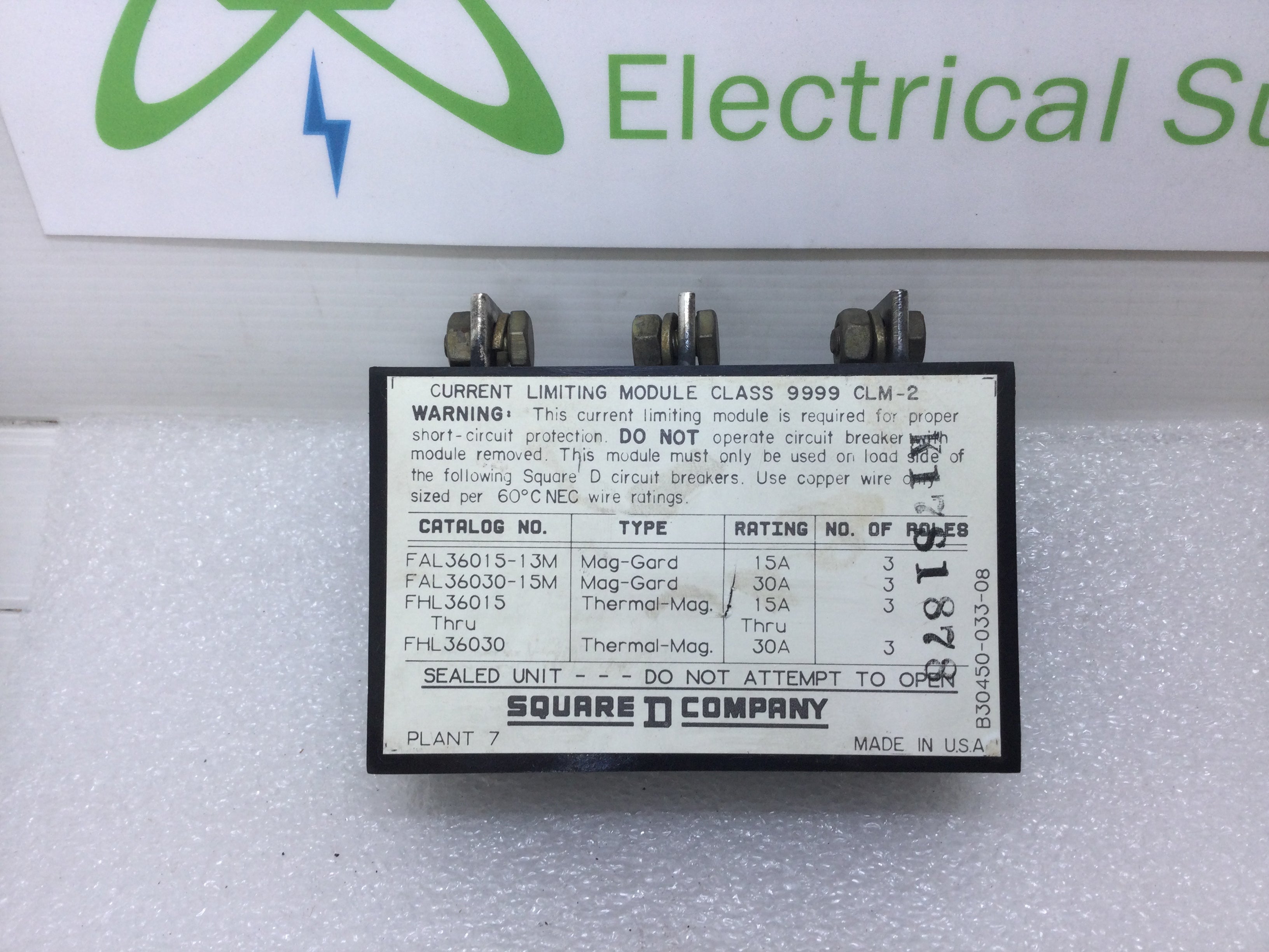 Square D 9999CLM2 Current Limiting Module Mag-Gard FA, 15 or 30 Amp
