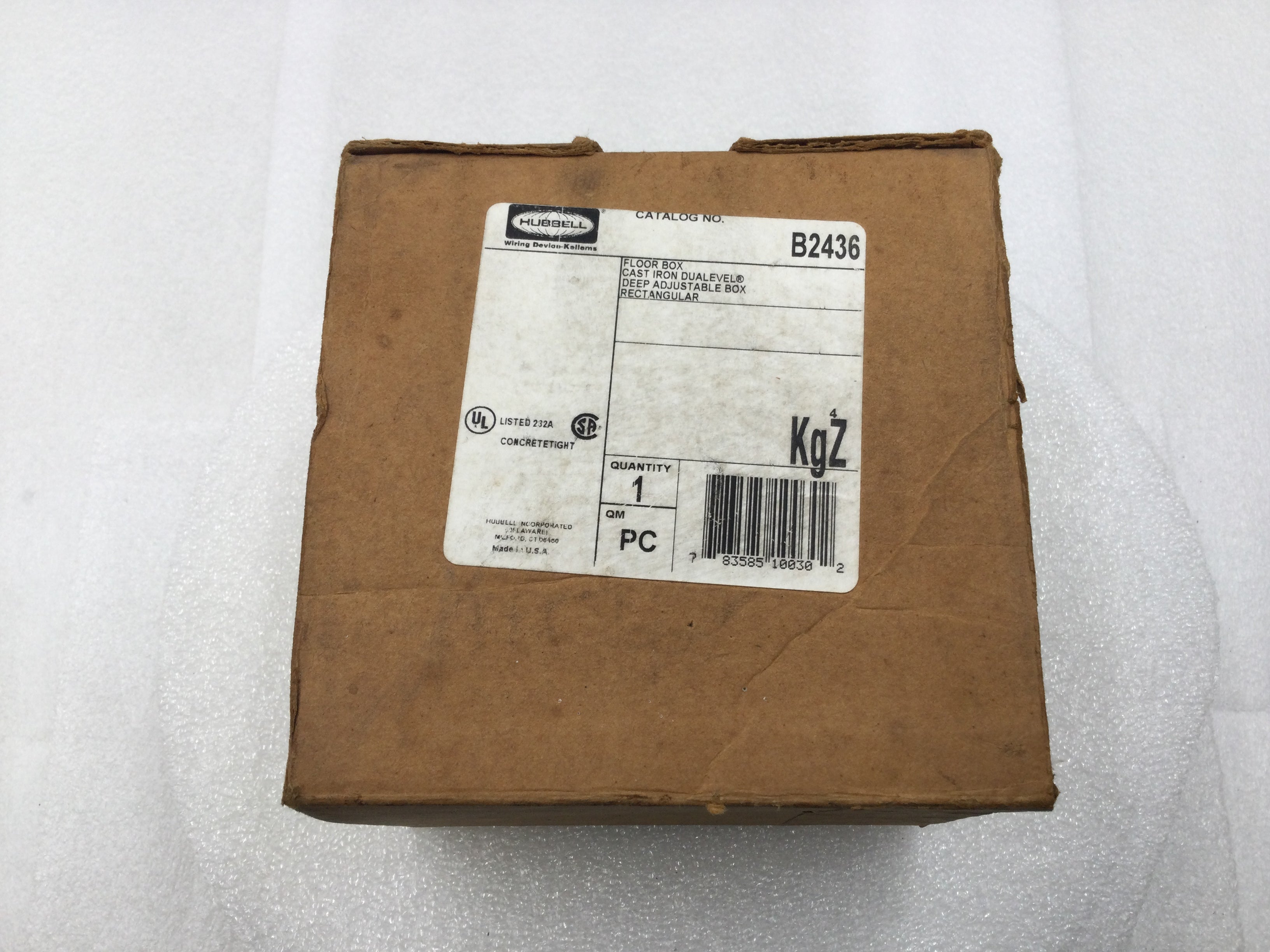 Hubbel B2436 Floor Box Cast Iron Deep Adjustable Box