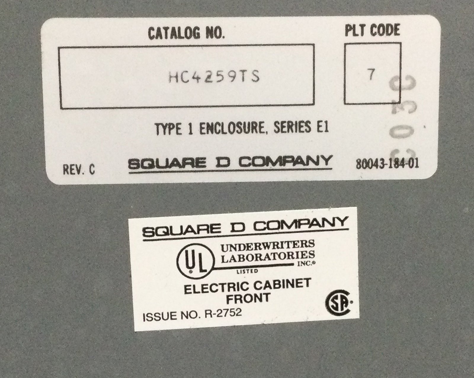 Square D HCW23598 HCW 3Ph 800A 600V I Line MLO Panelboard 59" x 42"