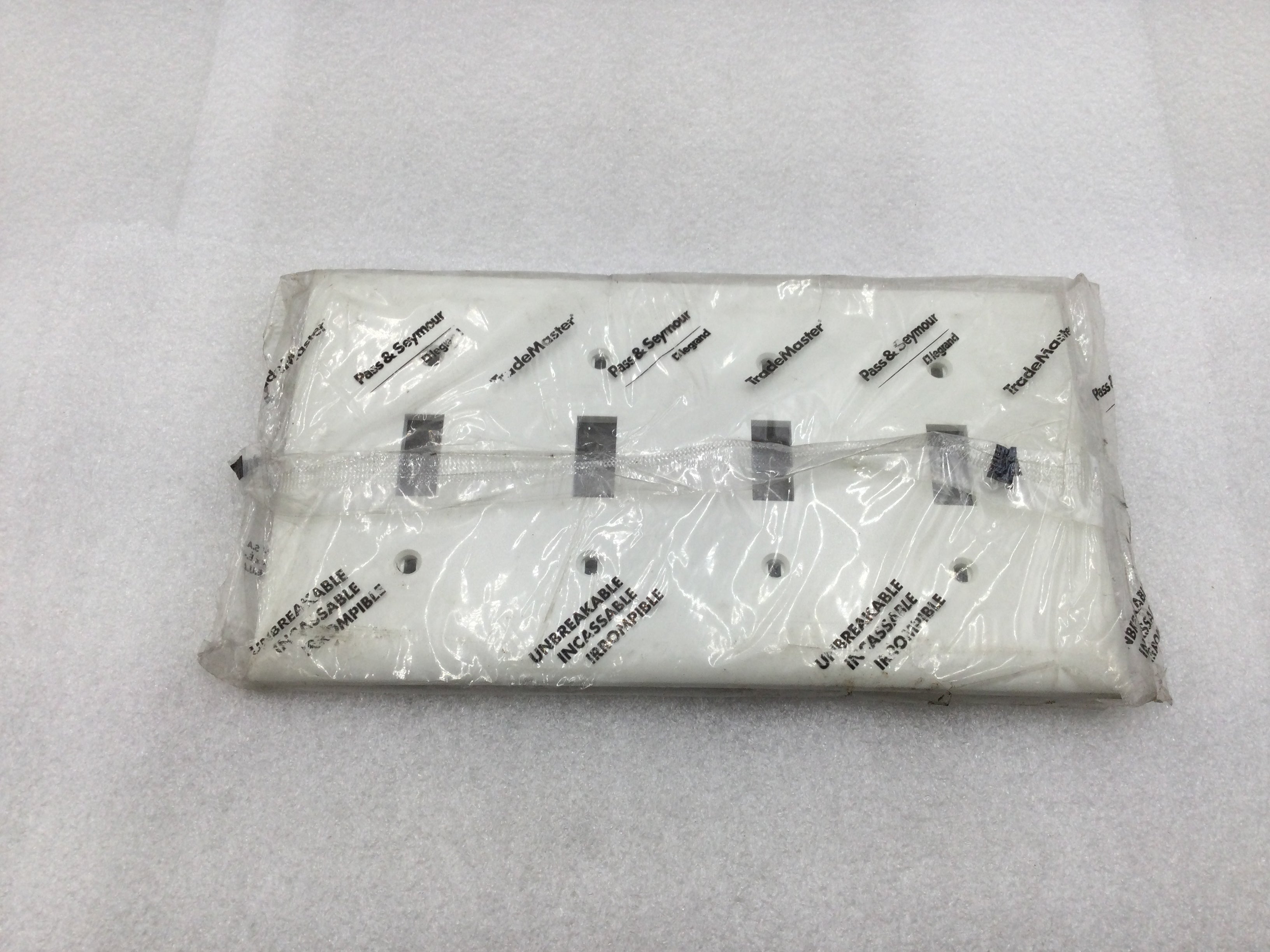 Pass & Seymour TP4-W 4 Gang Unbreakable Toggle Switch Plate in White
