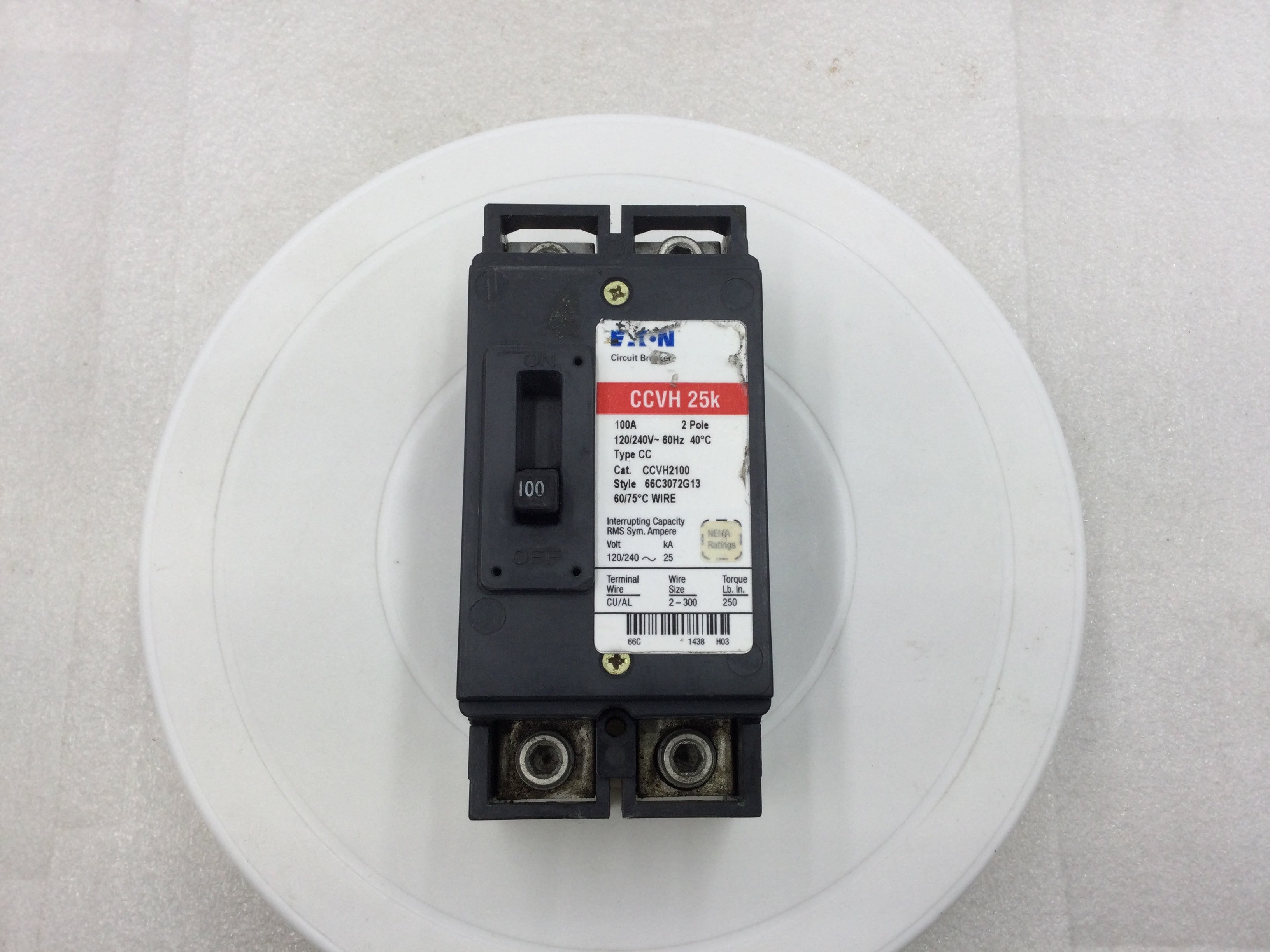 Eaton CCVH2100 100 Amp 2 Pole 120/240V 25kA Type CCV Tenant Main Circu