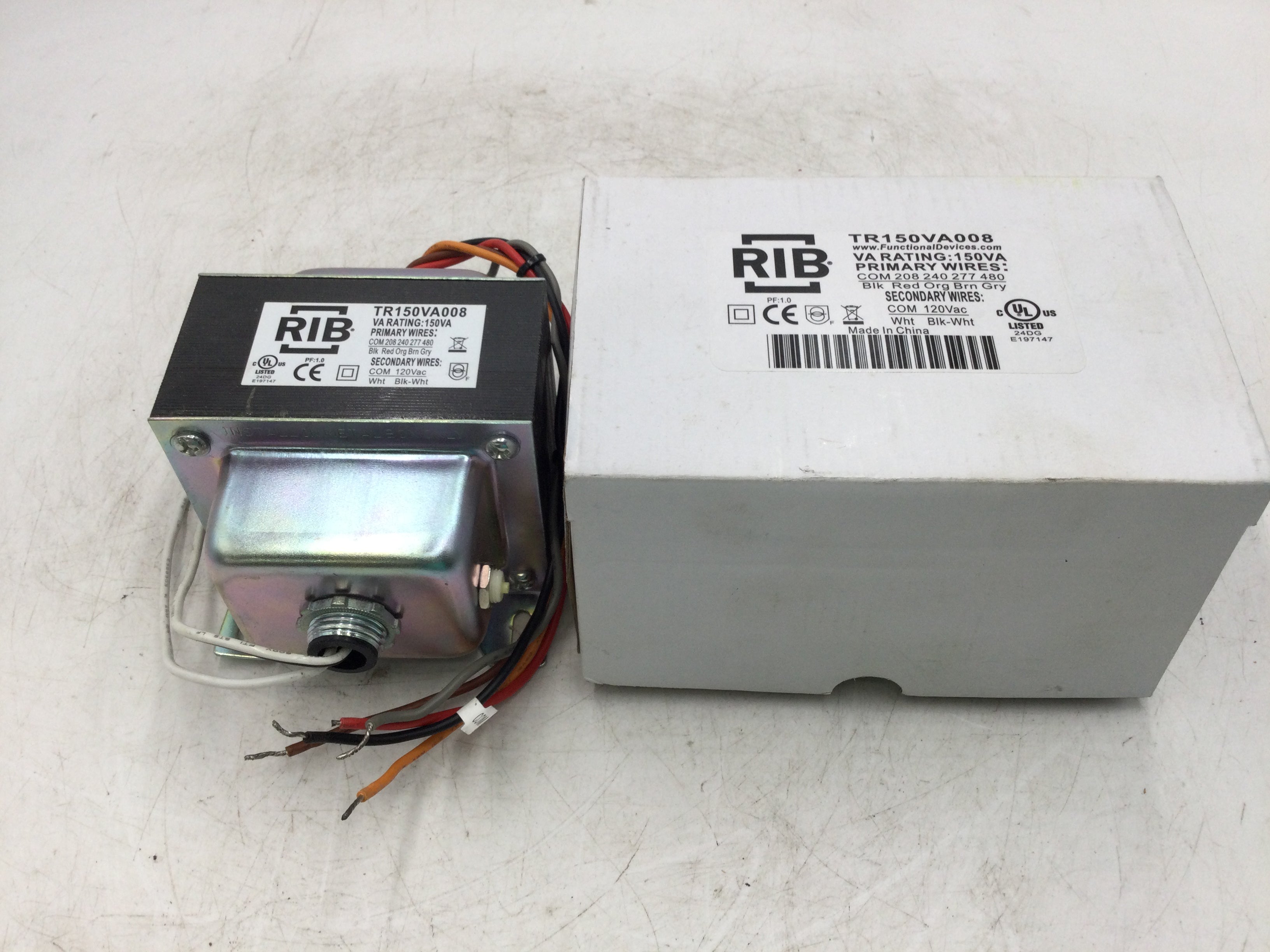 RIB TR150VA008 Control Transformer 208/240/277/480VAC Input at 50/60Hz