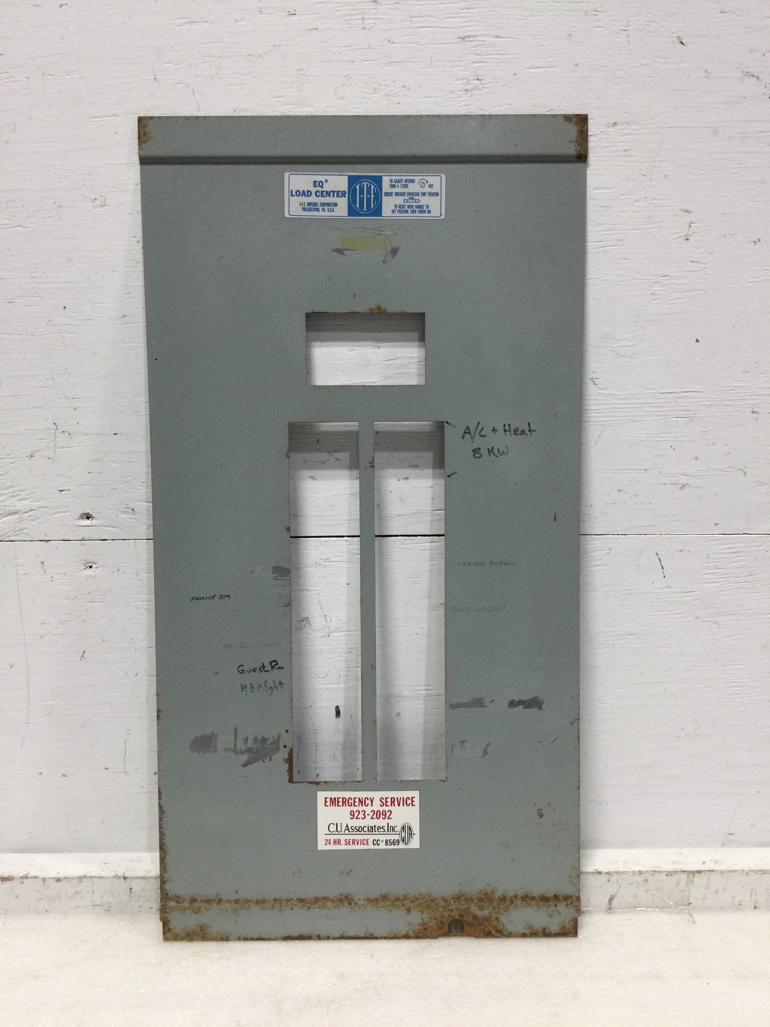 ITE EQ Load Center Dead Front Cover Only 27" X 14" 15/30 Spaces w/ Mai