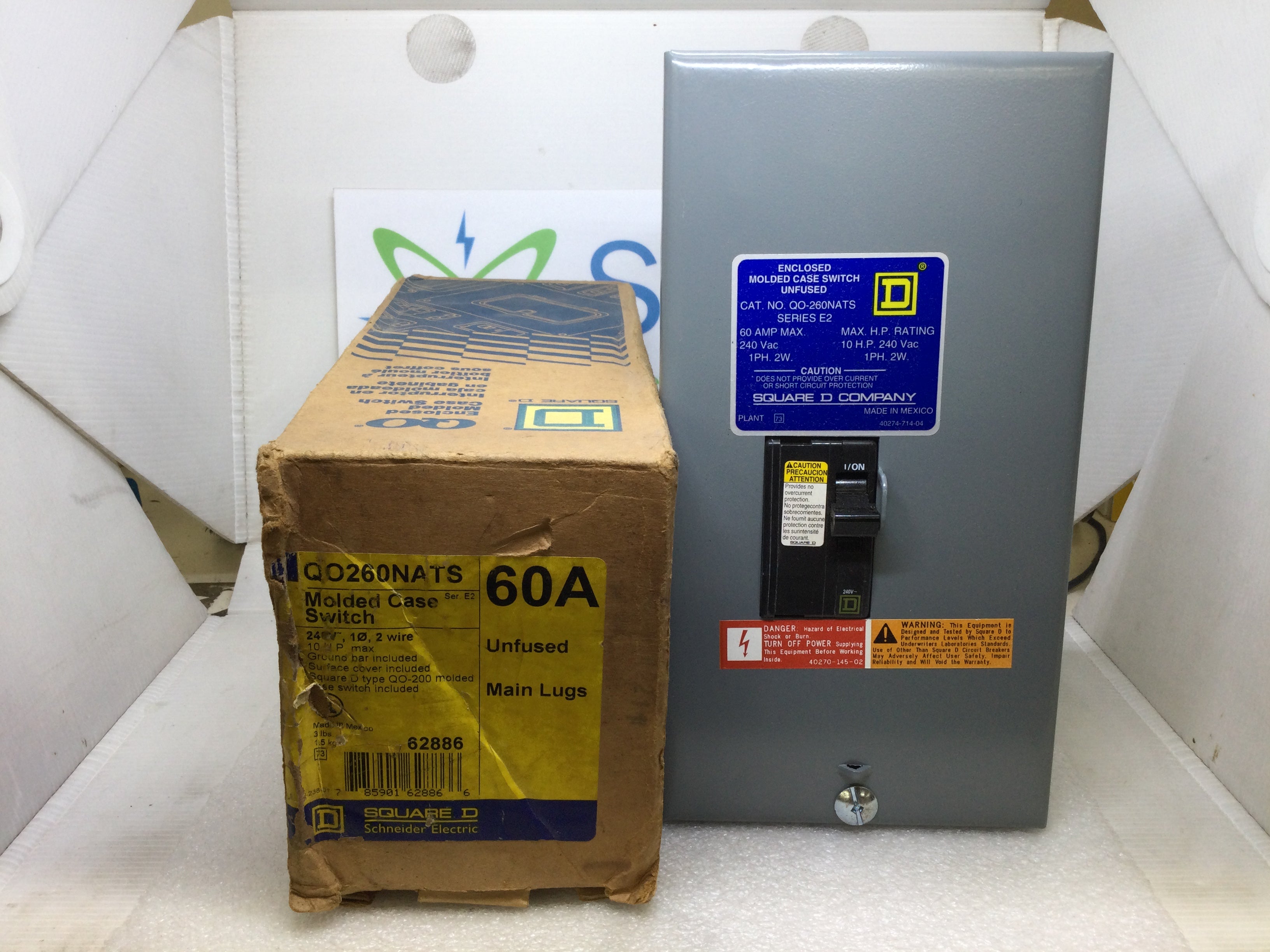 Square D QO260NATS 60 Amp 240V 2 Wire Molded Case Switch- Unfused-Main