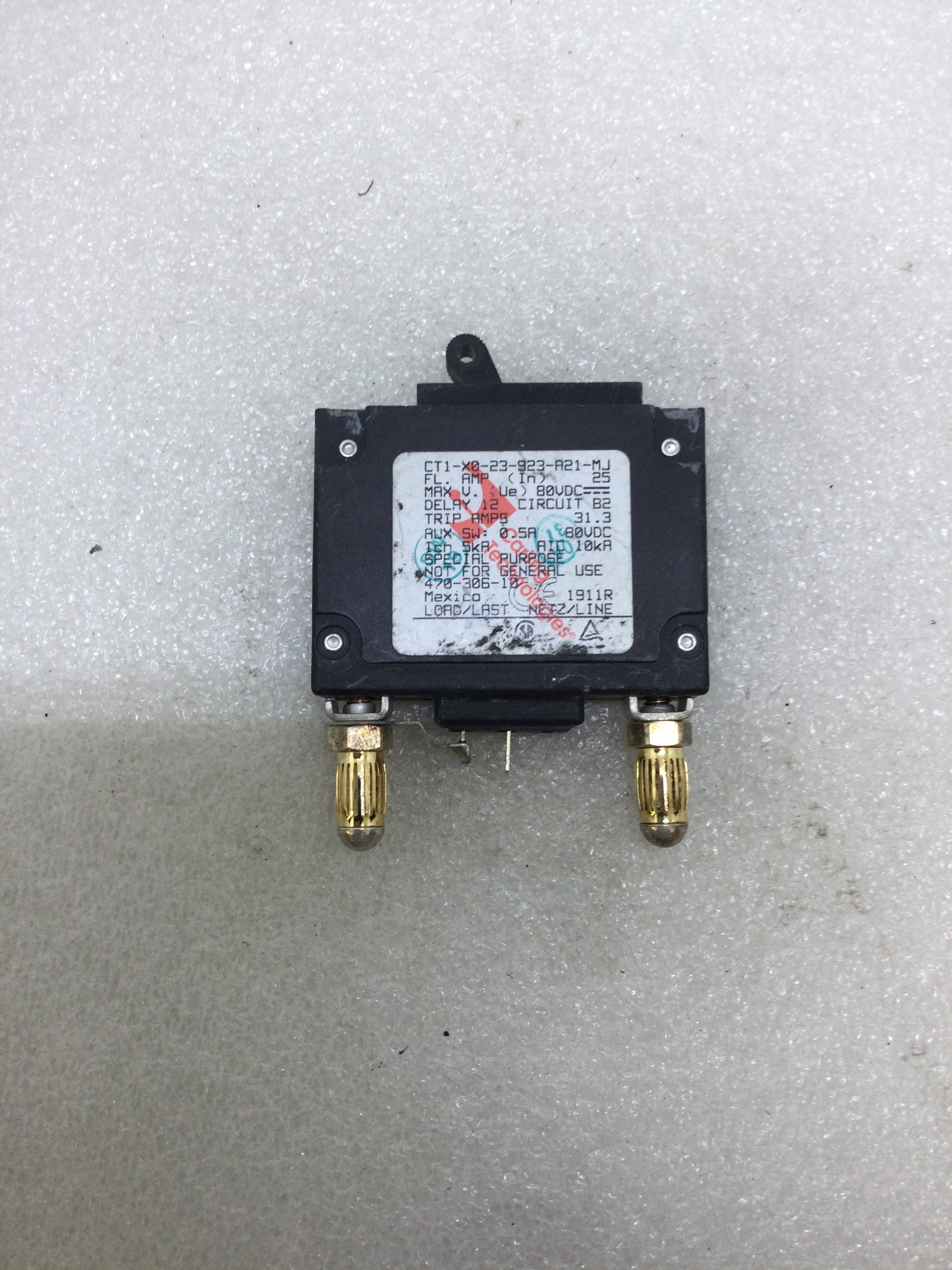 Carling Technologies CT1-X0-23-923-A21-MJ 80 Volt 25 Amp Breaker