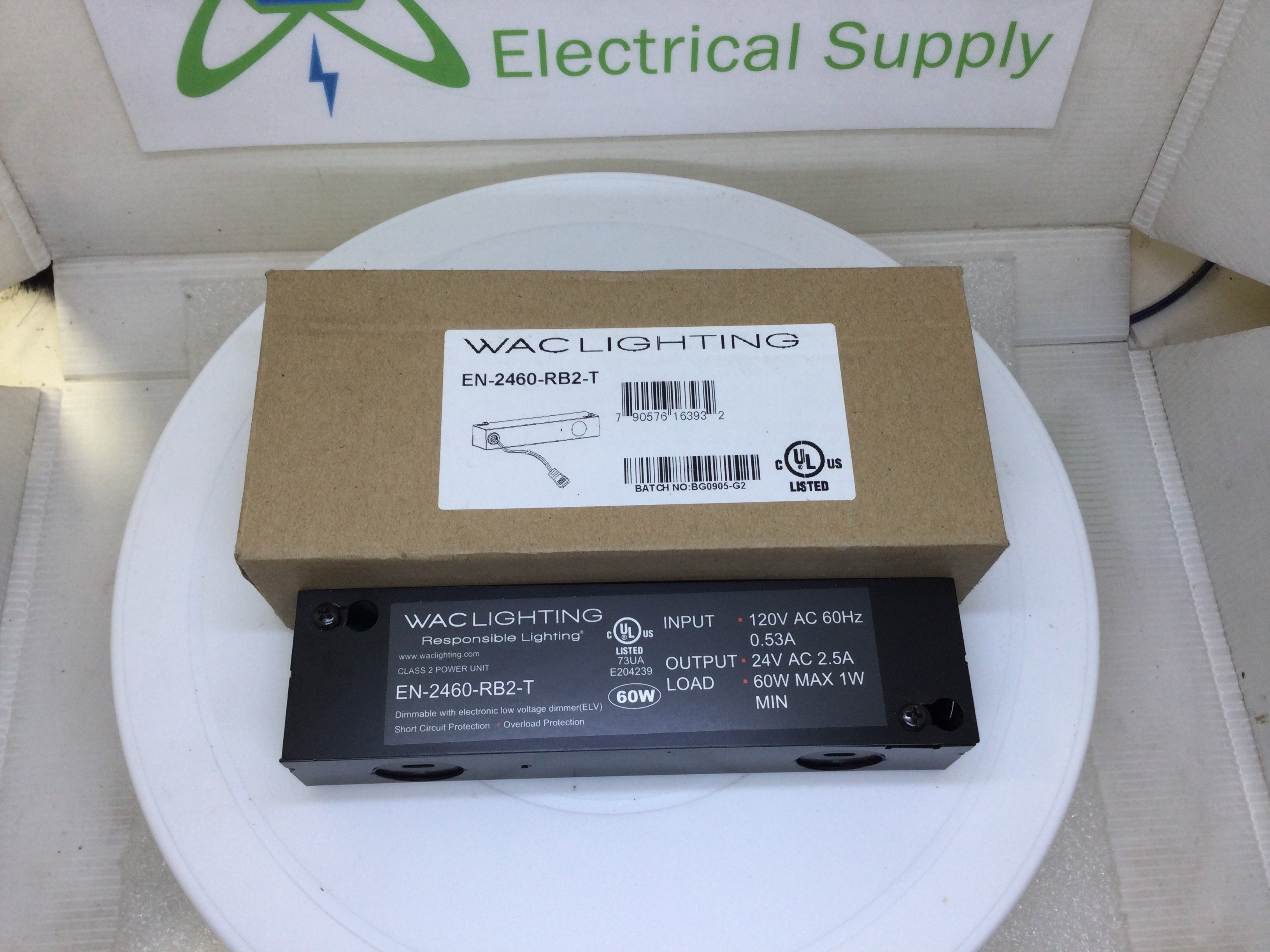 WAC Lighting Co. EN-2460-RB2-T Remote Class 2 Power Supply 120V Input